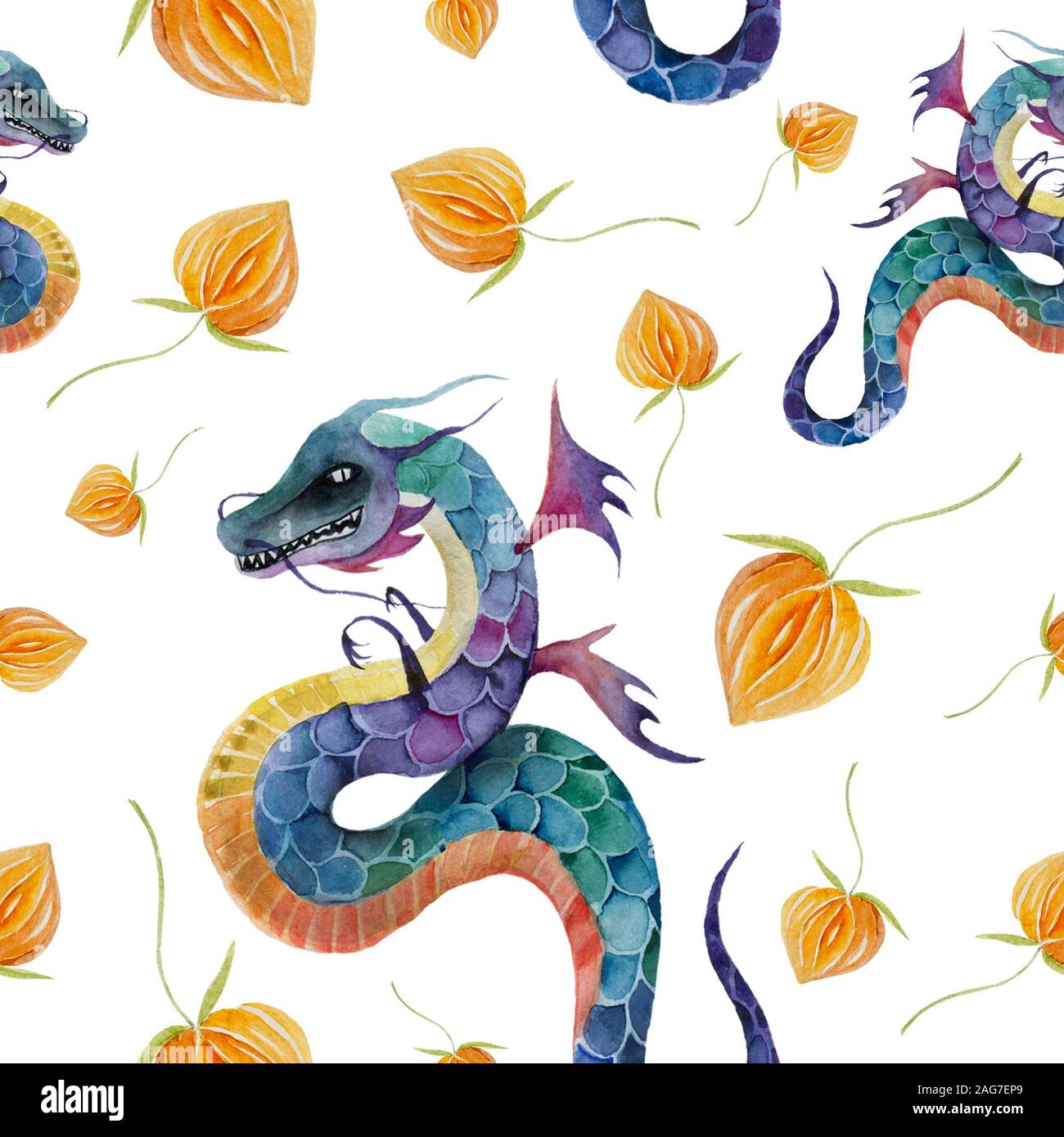 seamless pattern with dragons backdrop, background, black, cartoon ...