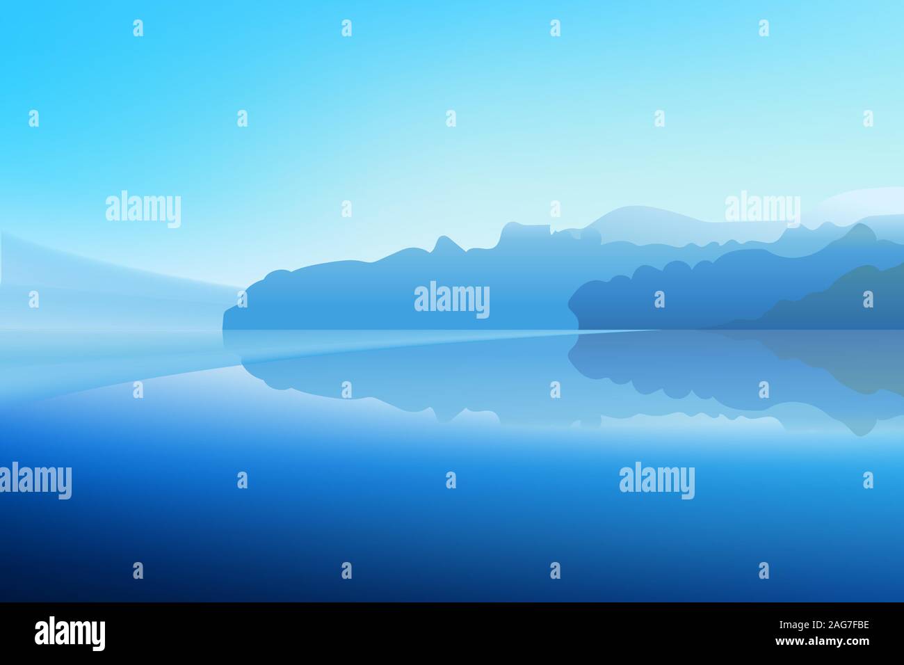 Reflection mountain on water Stock Vector Images - Alamy