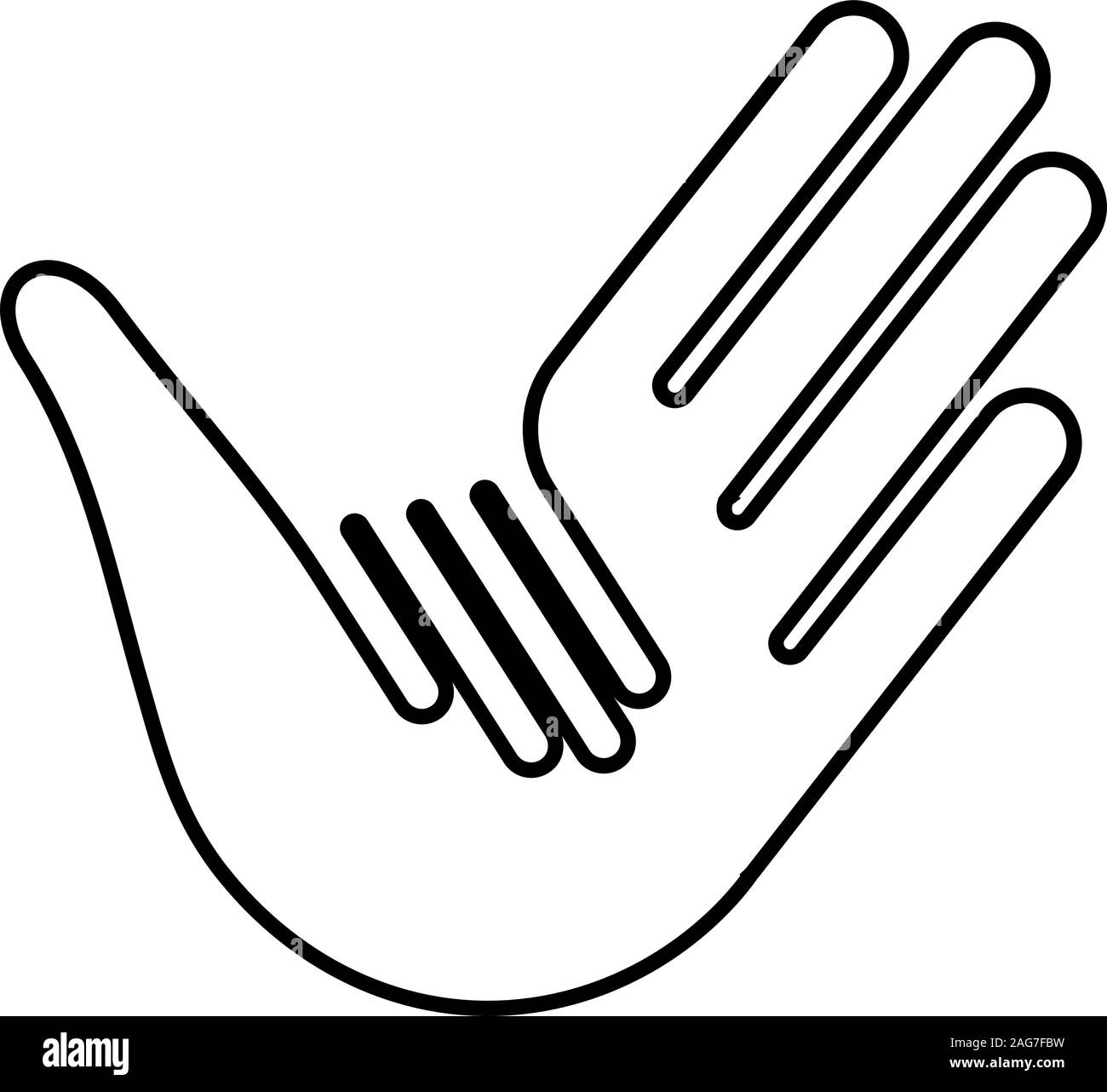 Isolated vector hands logo. Orphanage emblem. Family sign. Children ...