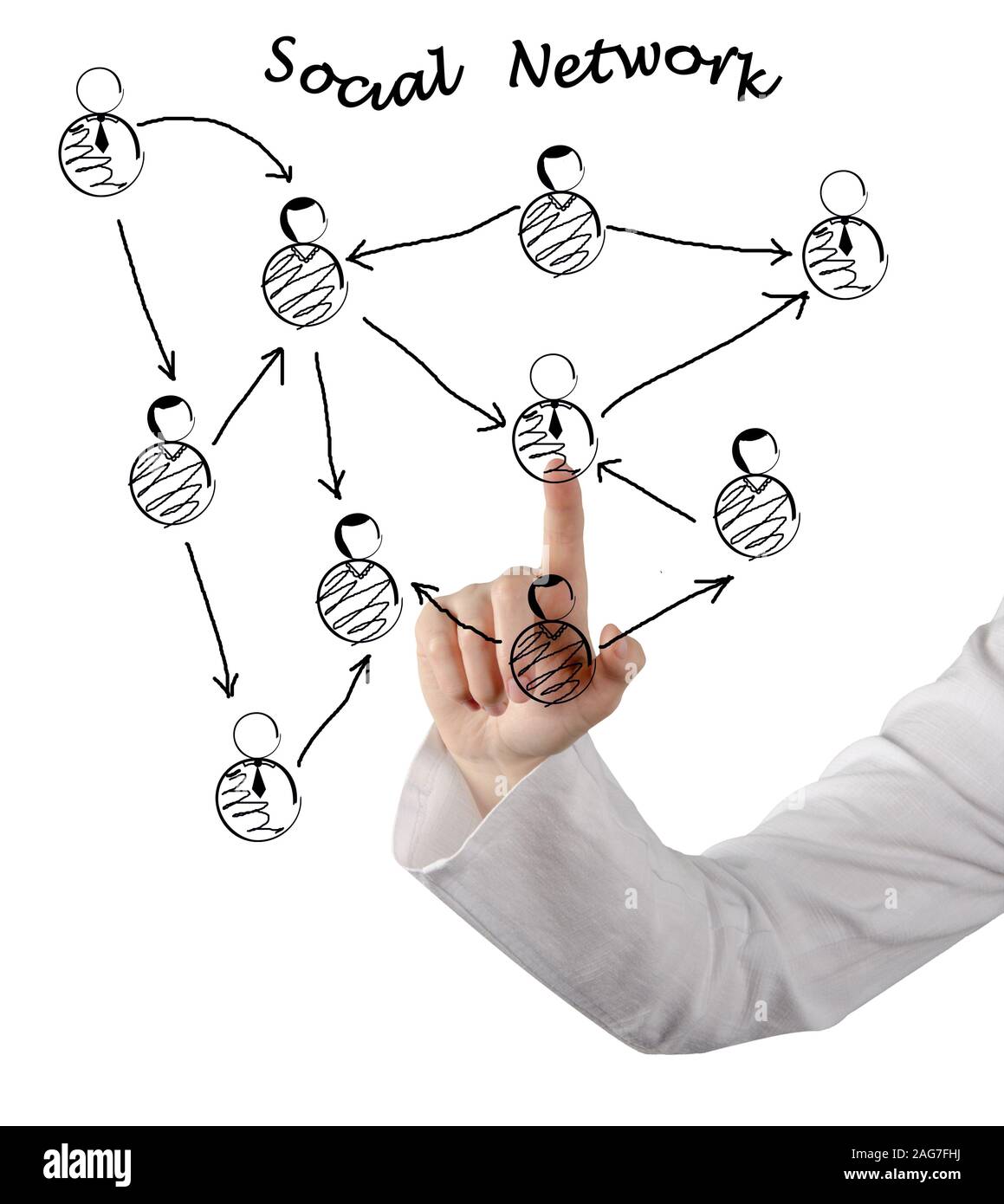 Social network diagram Cut Out Stock Images & Pictures - Alamy