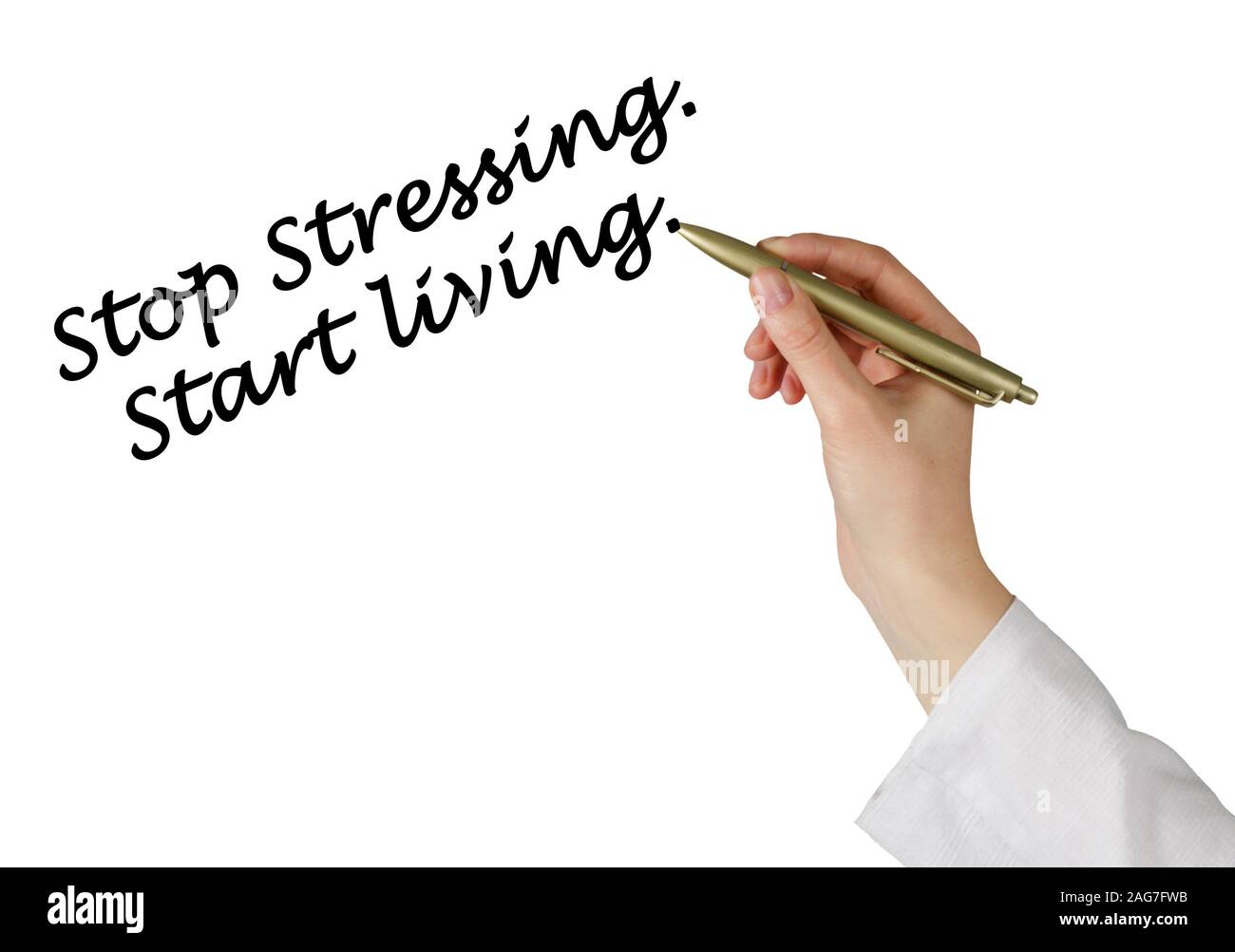 Stop stressing.Start living Stock Photo - Alamy
