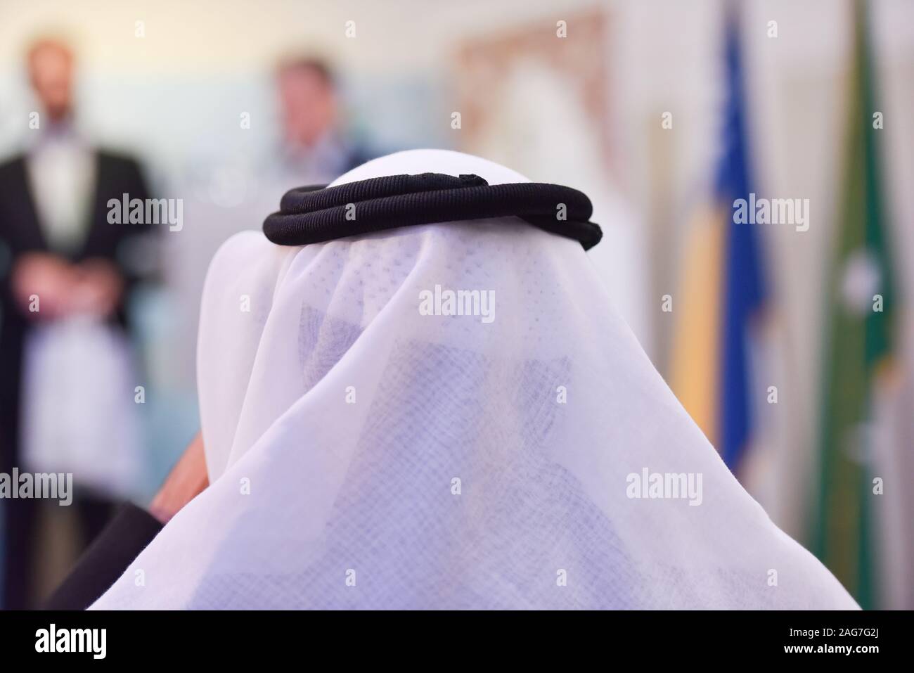 Islamic conference, imam, muslim's leaders at the islamic and arabic ...