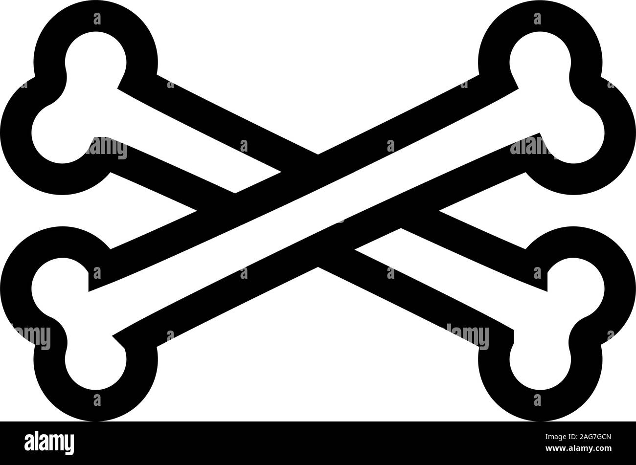 bone icon vector. Isolated contour symbol illustration Stock Vector ...