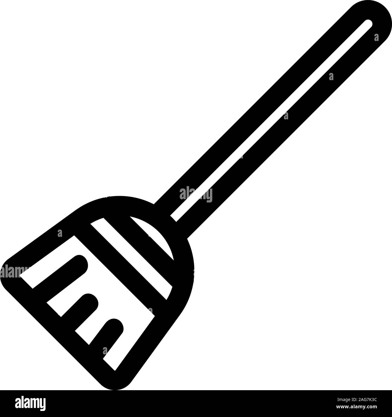 A broom with a vector icon handle. Isolated contour symbol illustration ...