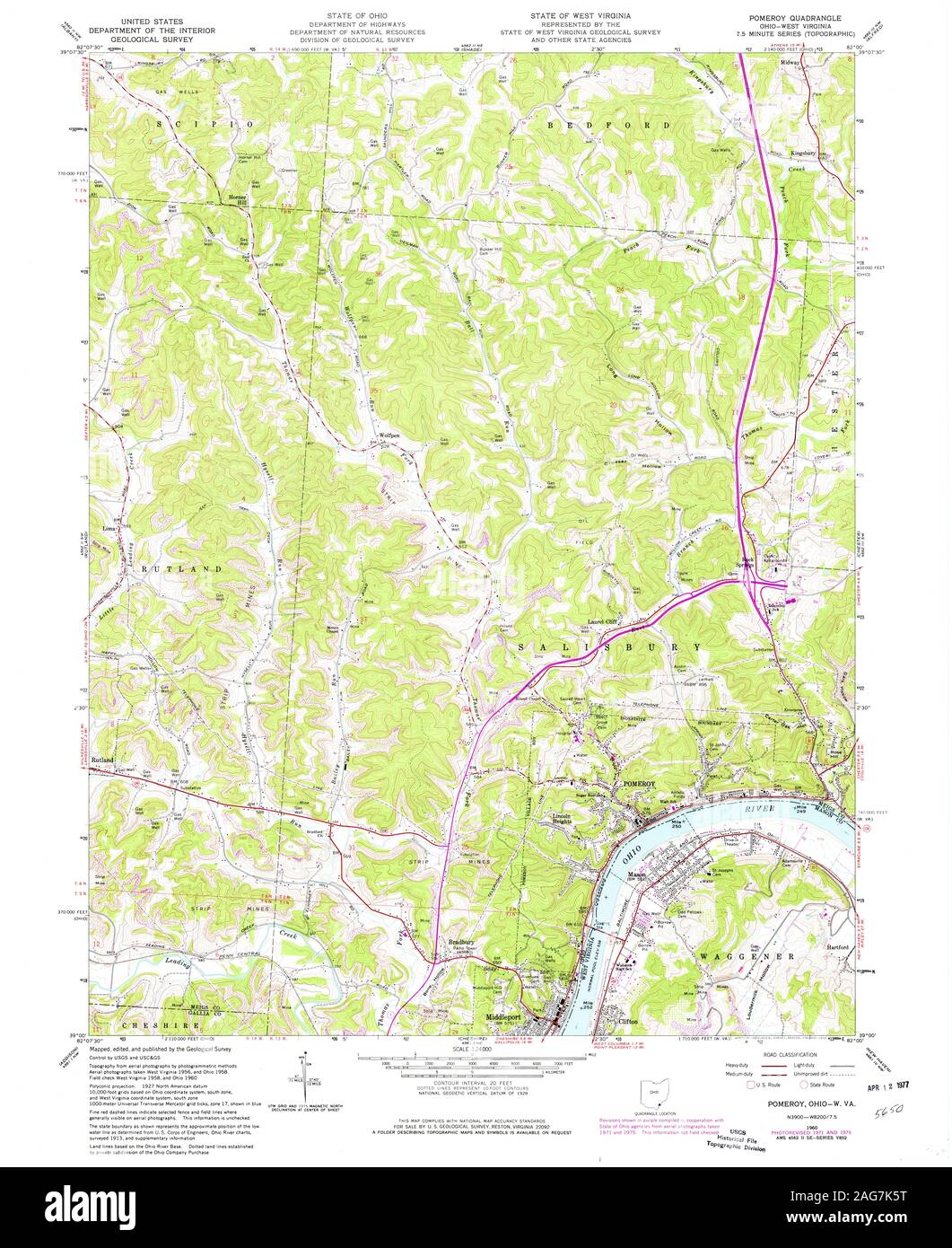 Map of pomeroy ohio hi-res stock photography and images - Alamy