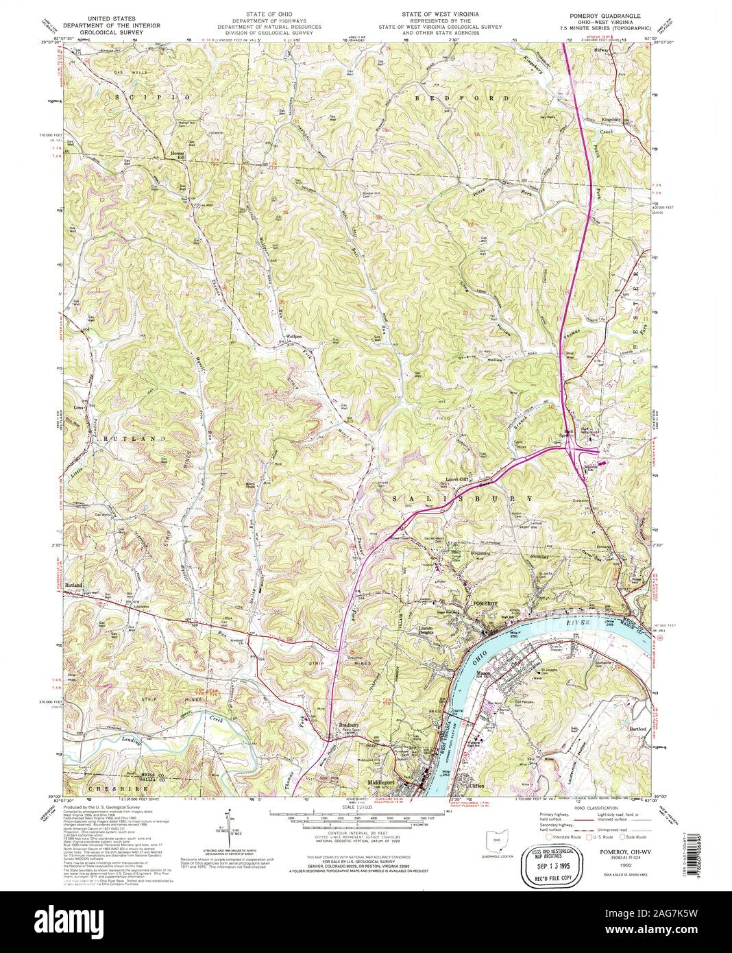 Map Of Pomeroy Ohio High Resolution Stock Photography and Images - Alamy