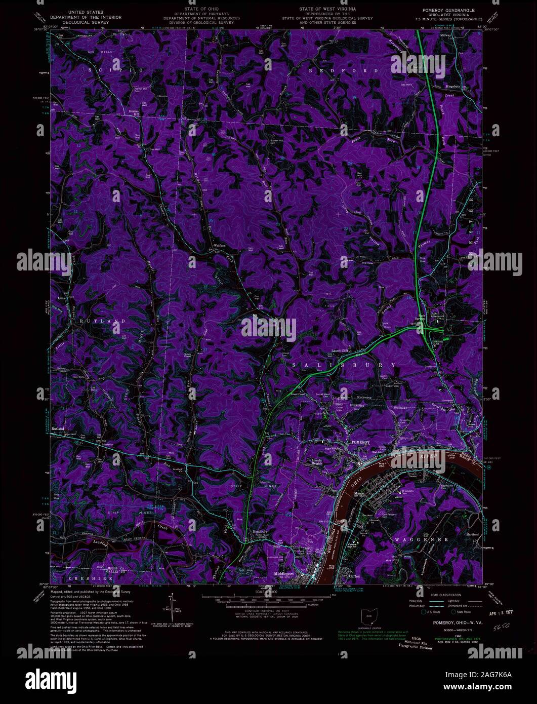 Map of pomeroy ohio hi-res stock photography and images - Alamy