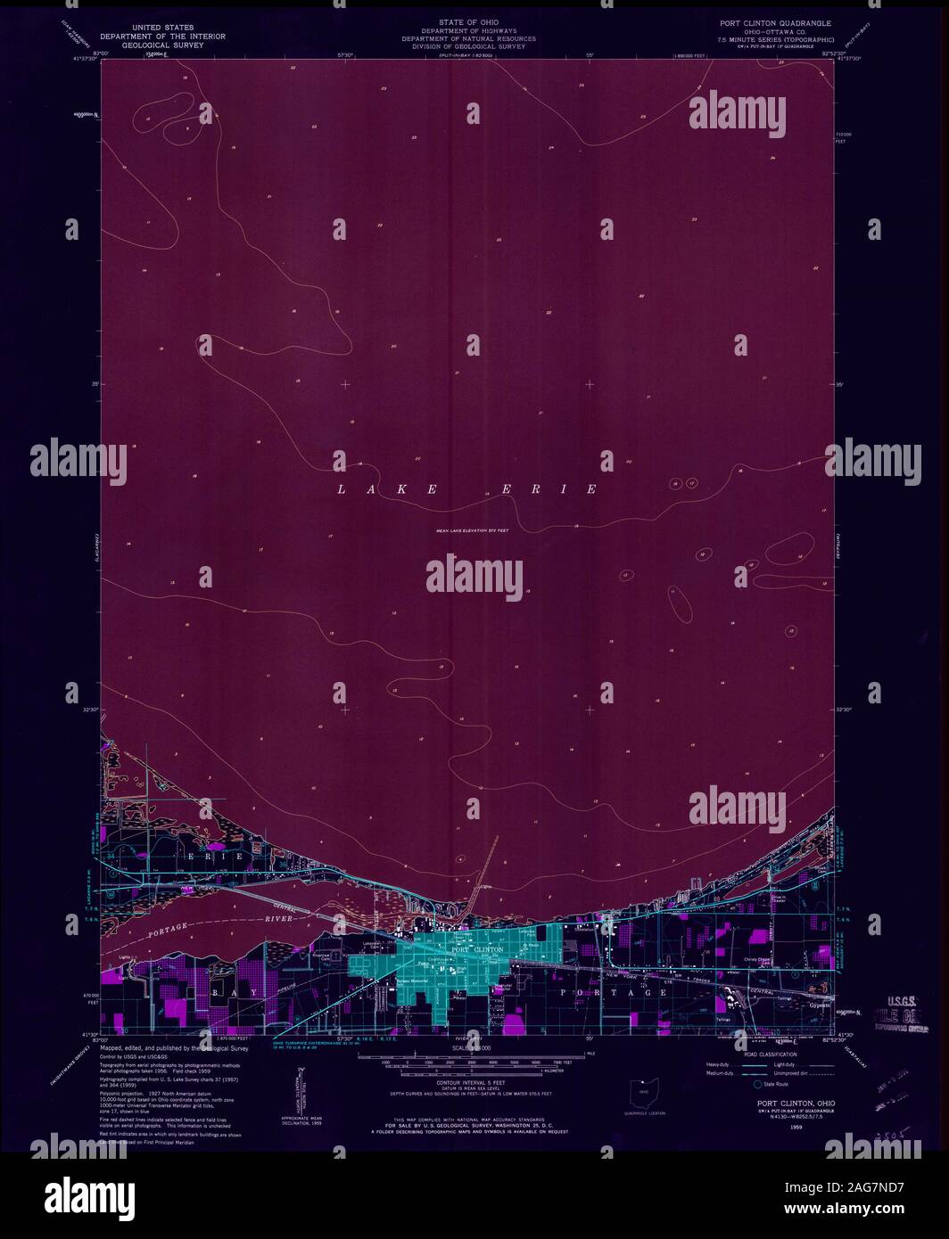 Port clinton map hi-res stock photography and images - Alamy