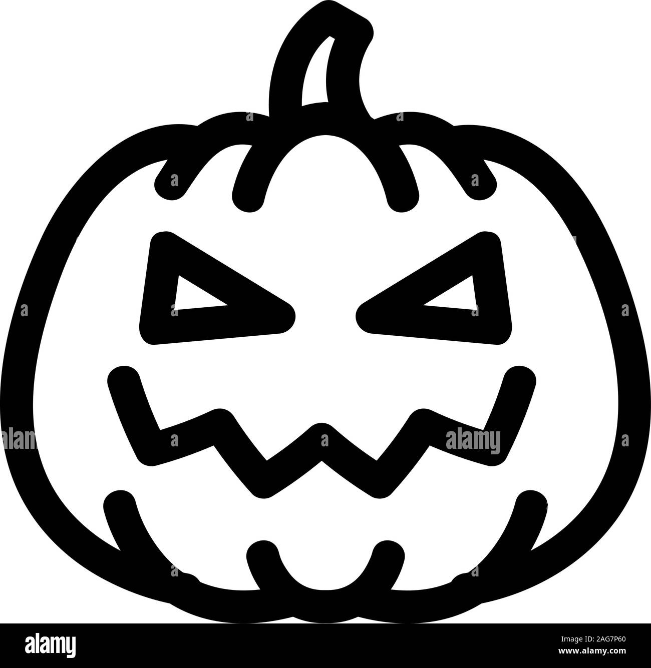 Pumpkin with an eye icon vector. Isolated contour symbol illustration ...