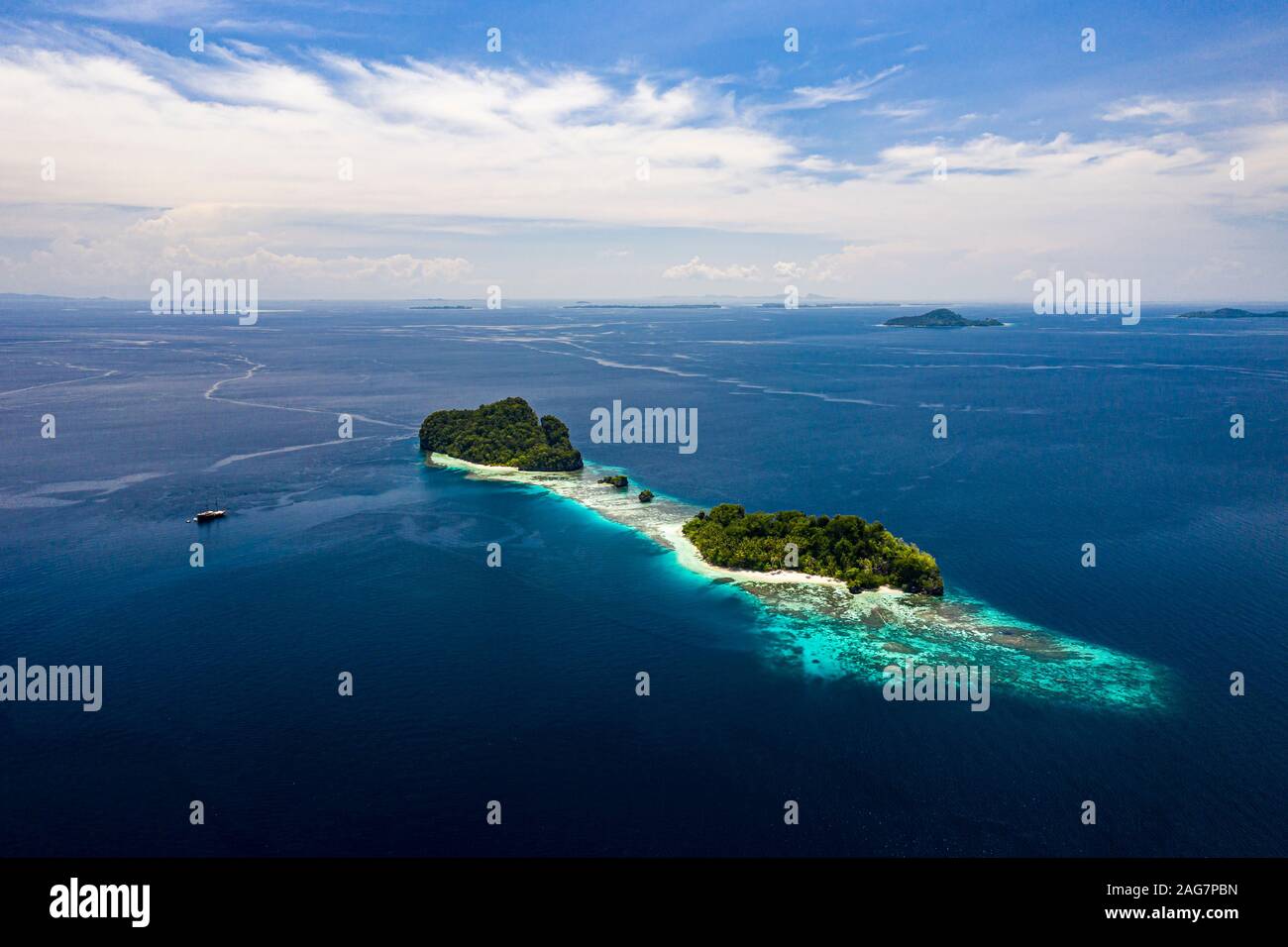 Raja Ampat islands aerial drone, Indonesia Stock Photo - Alamy
