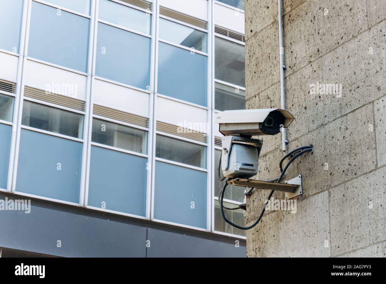 Security IR camera for monitor events in city. CCTV camera Stock Photo ...