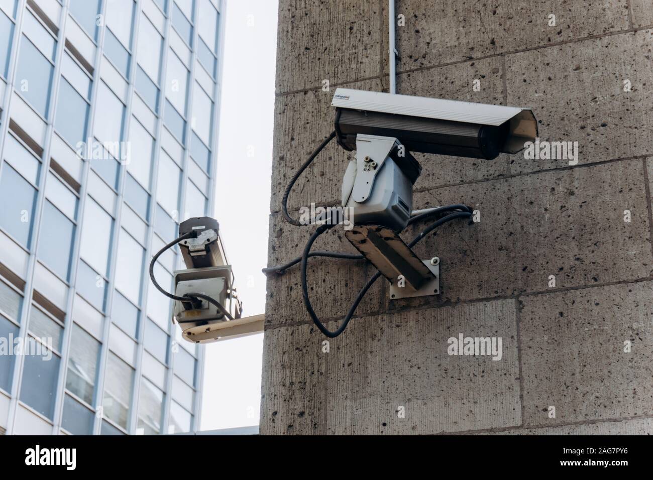 Security IR camera for monitor events in city. CCTV camera Stock Photo ...