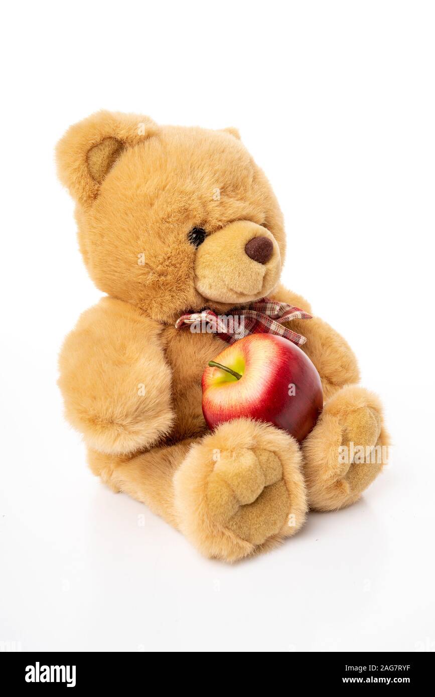 Fluffy teddy bear isolated on white Stock Photo - Alamy