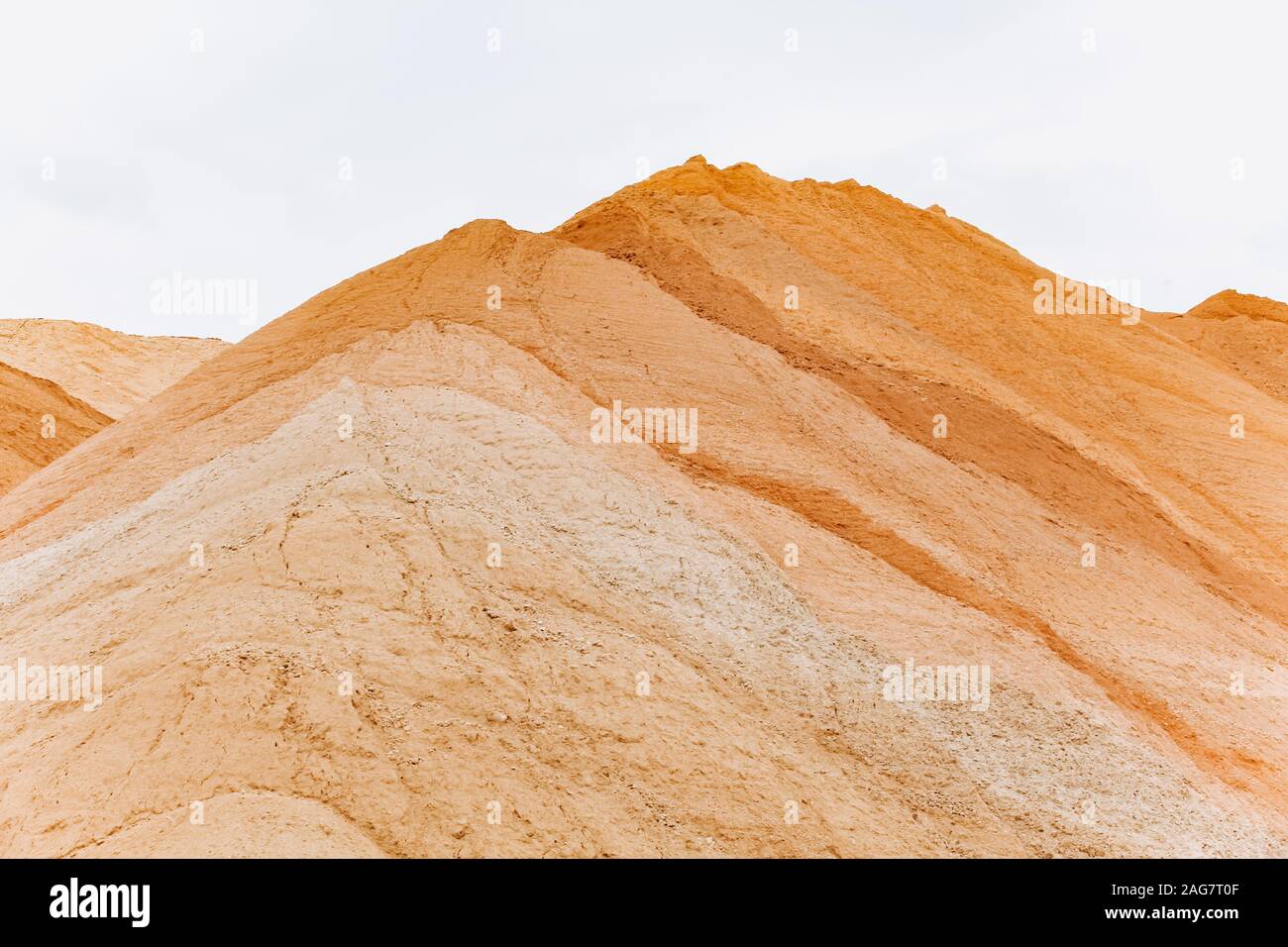 Construction sand mound quarry. A large sand mound in the mines Stock ...