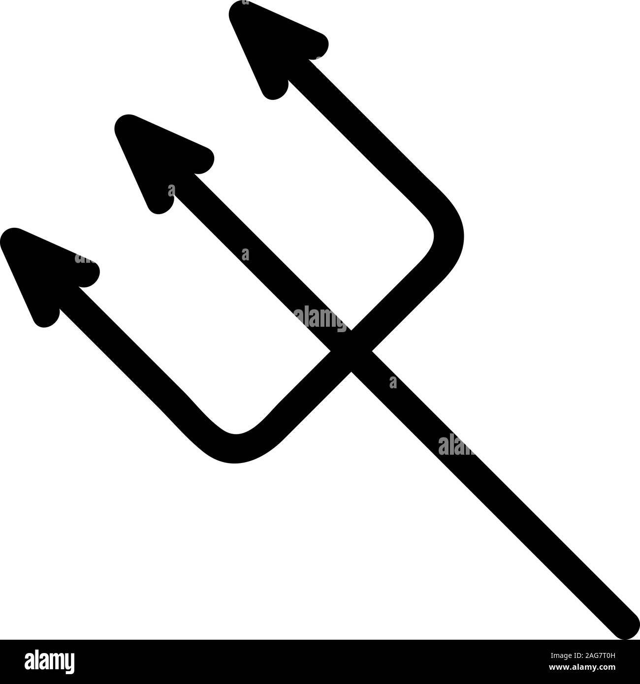 trident icon vector. Isolated contour symbol illustration Stock Vector ...
