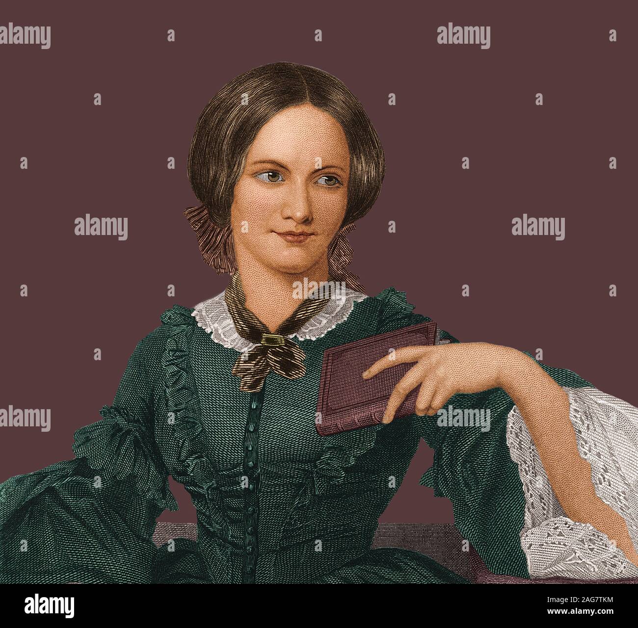 Portrait of the writer Charlotte Brontë (1816-1855), 1840s. Private ...