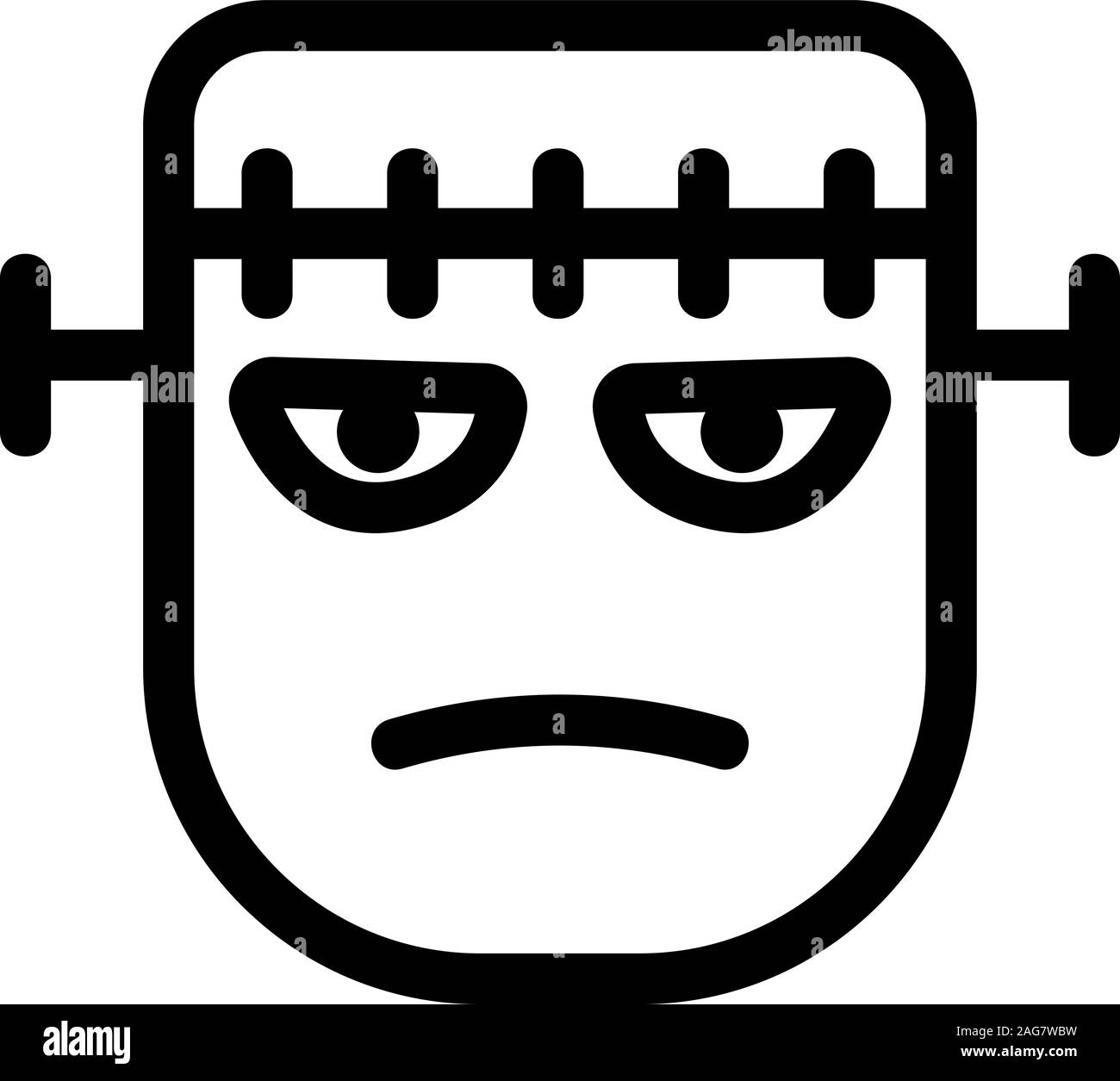 Scary mask icon vector. Isolated contour symbol illustration Stock ...