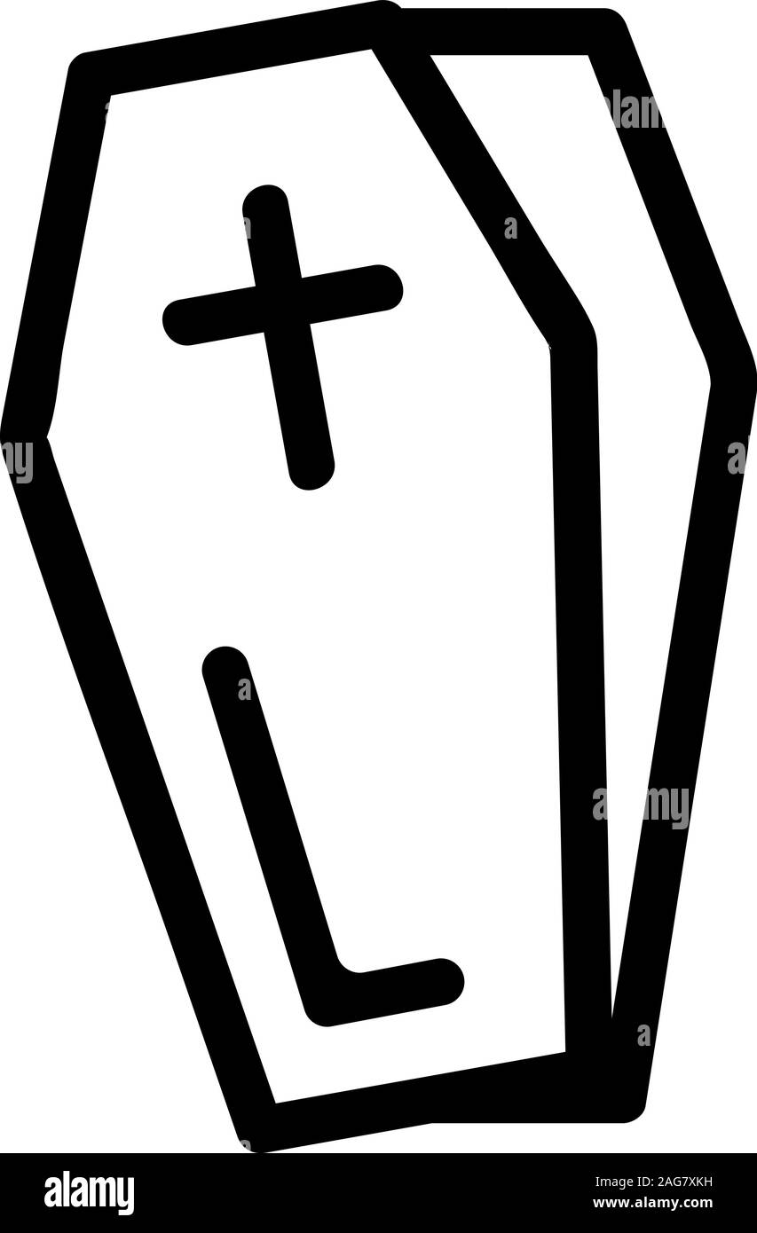 coffin icon vector. Isolated contour symbol illustration Stock Vector ...