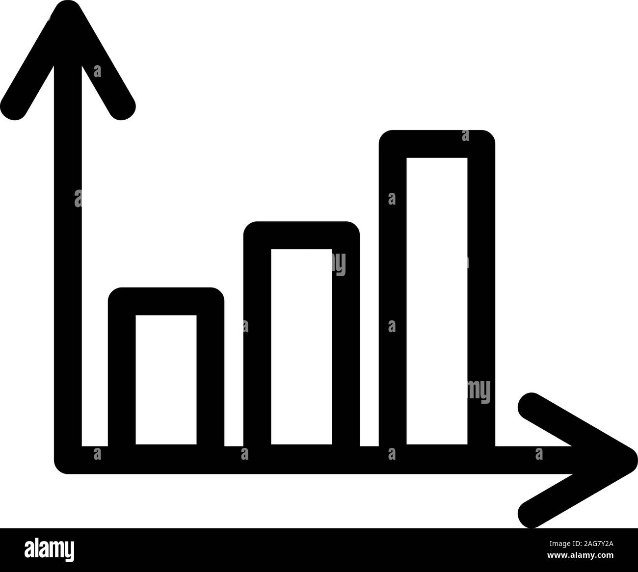 growth chart icon vector. Isolated contour symbol illustration Stock ...