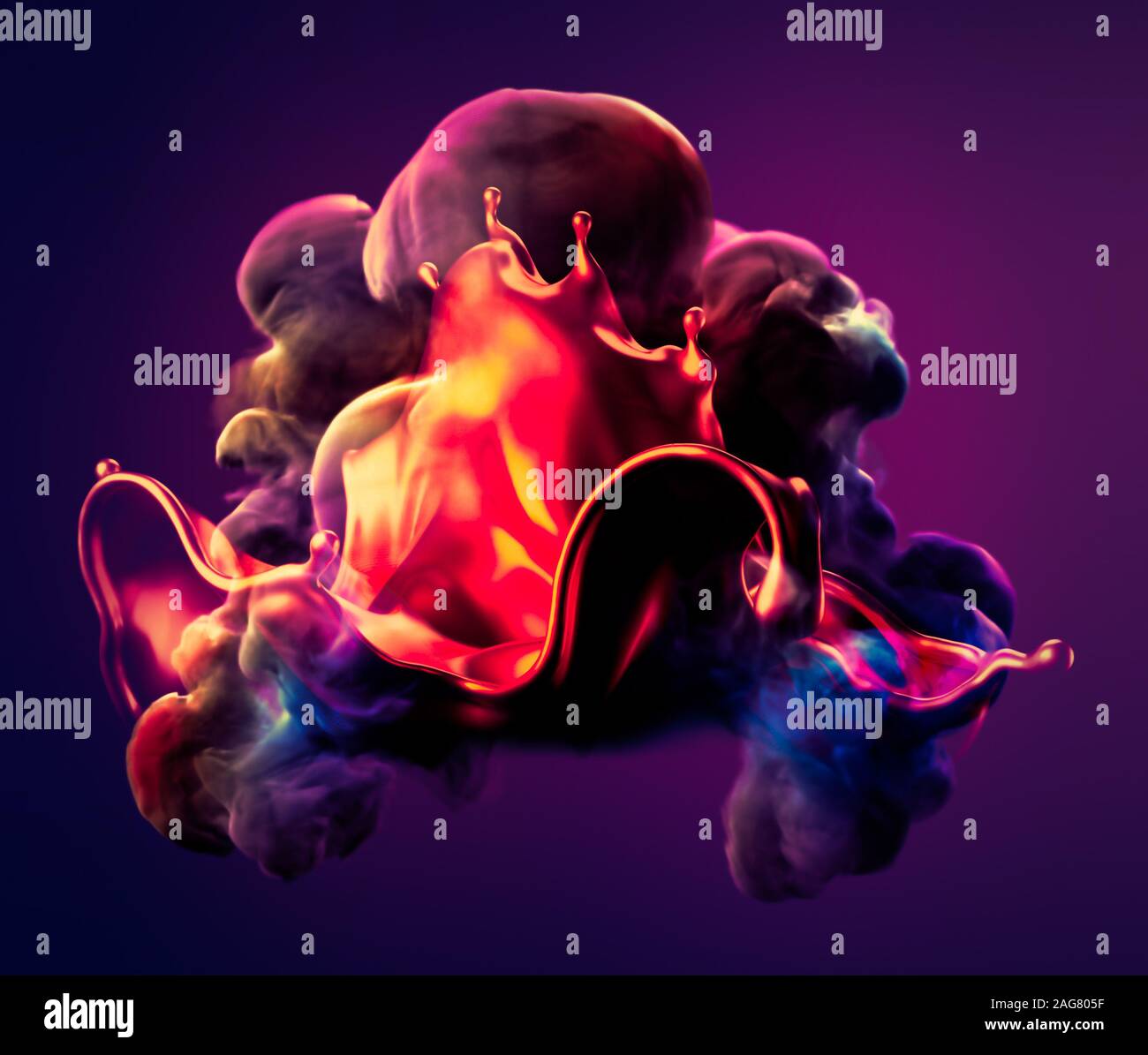 Colorful smoke.3d rendering 3d illustration Stock Photo - Alamy
