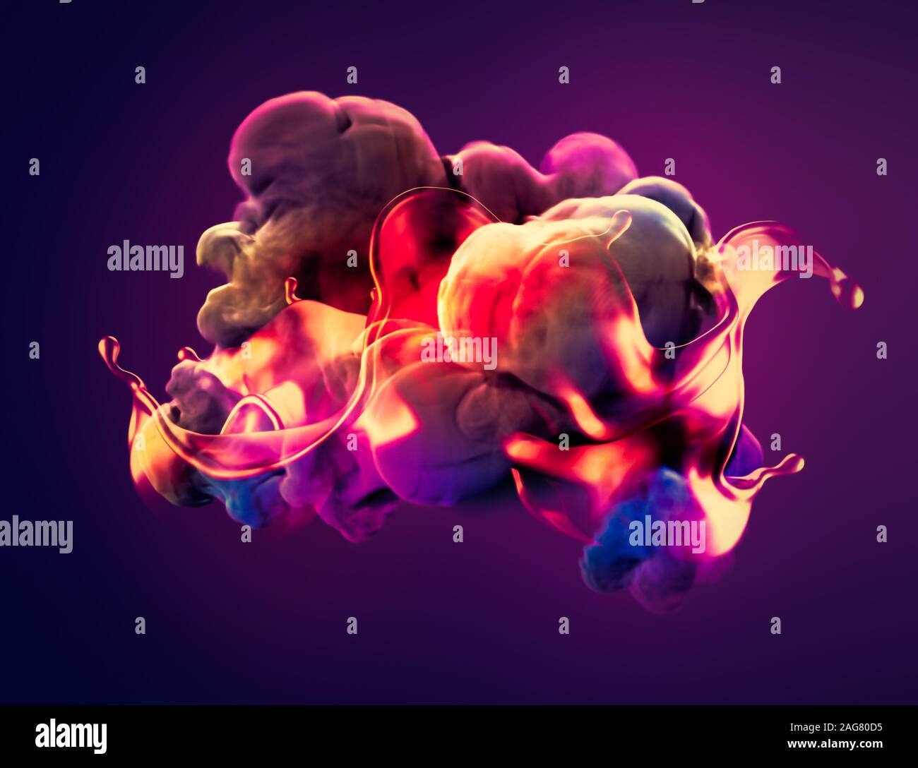 Colorful smoke.3d rendering 3d illustration Stock Photo - Alamy