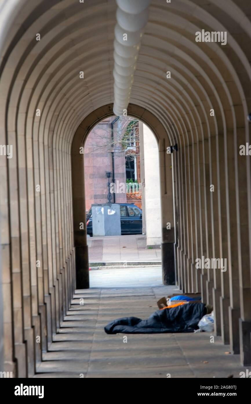 Homeless Man Sleeping At The Central Library Manchester England 2019 ...