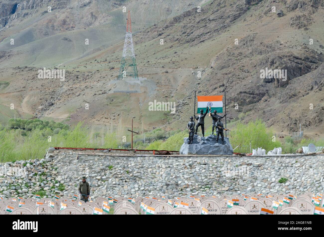 Replica figures of soldiers celebrating Kargil Vijay Diwas at Kargil ...