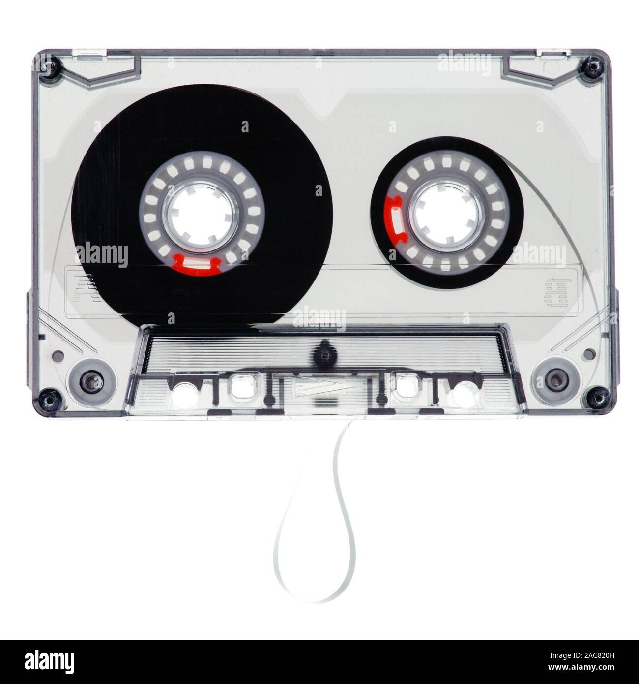 Vintage Transparent Compact Cassette on white background Stock Photo ...