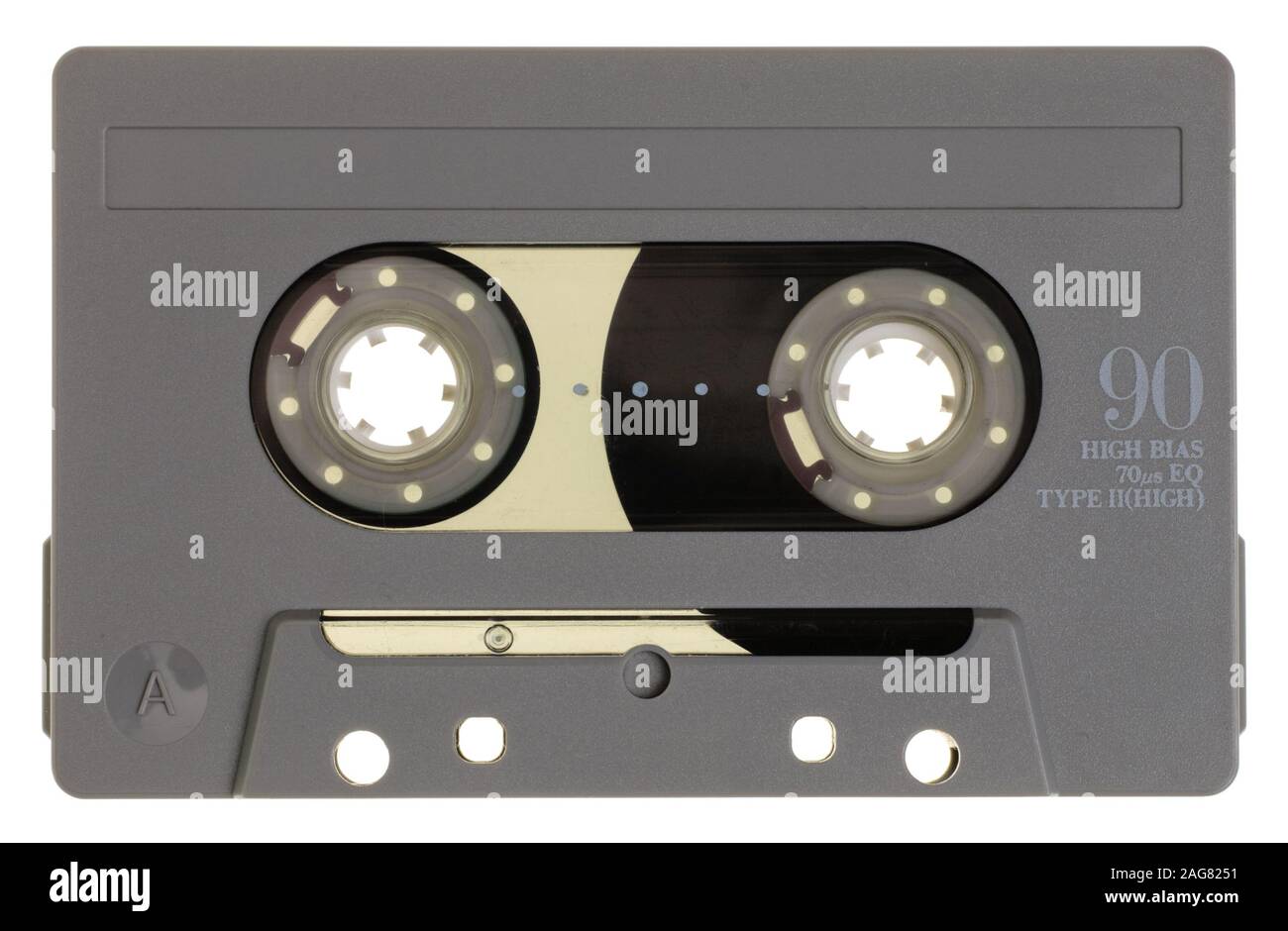 Vintage grey Compact Cassette on white background Stock Photo - Alamy
