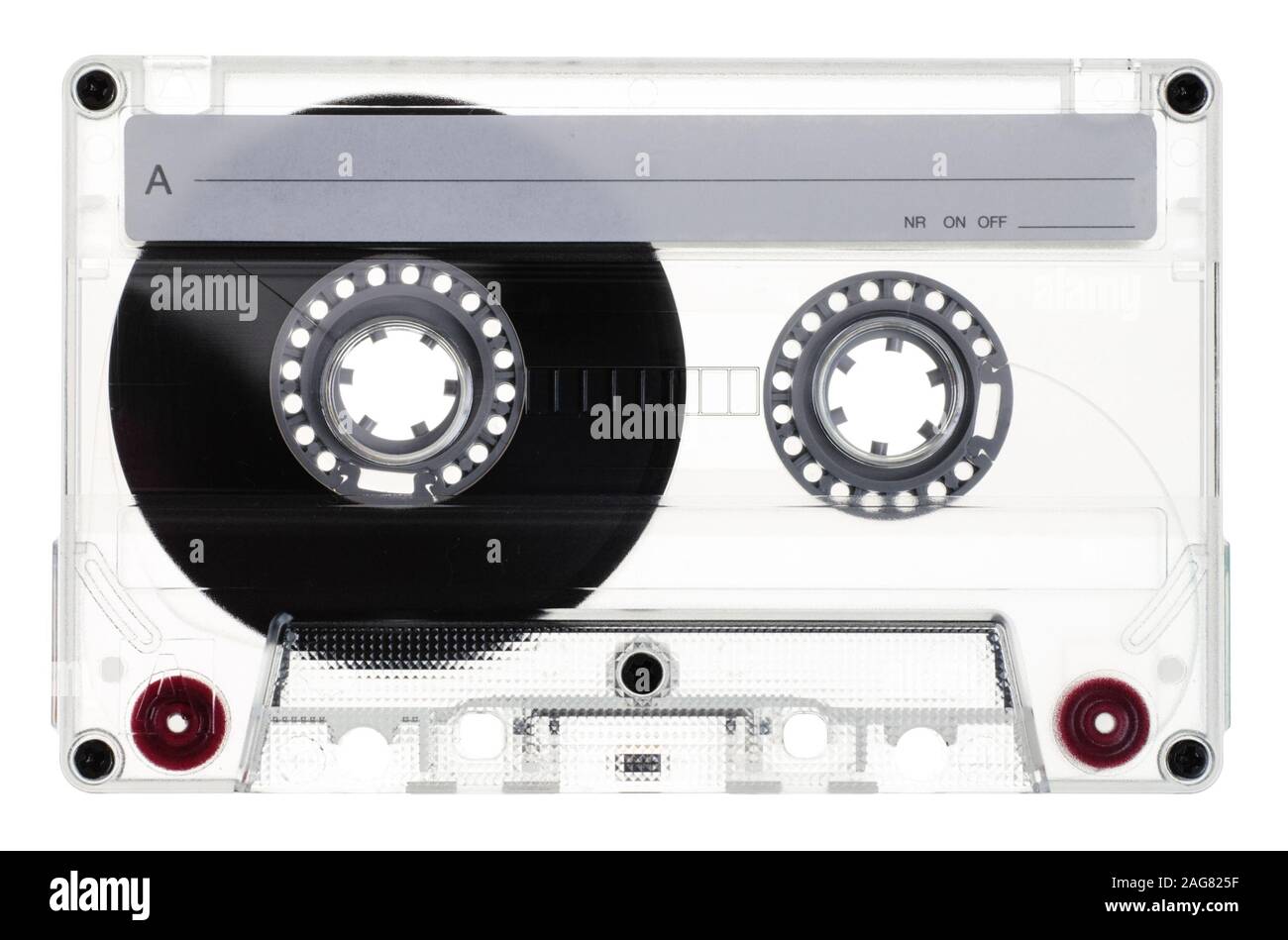 Vintage Transparent Compact Cassette on white background Stock Photo ...