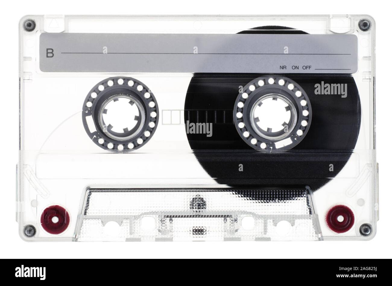 Transparent Compact Cassette B-side on white background Stock Photo - Alamy