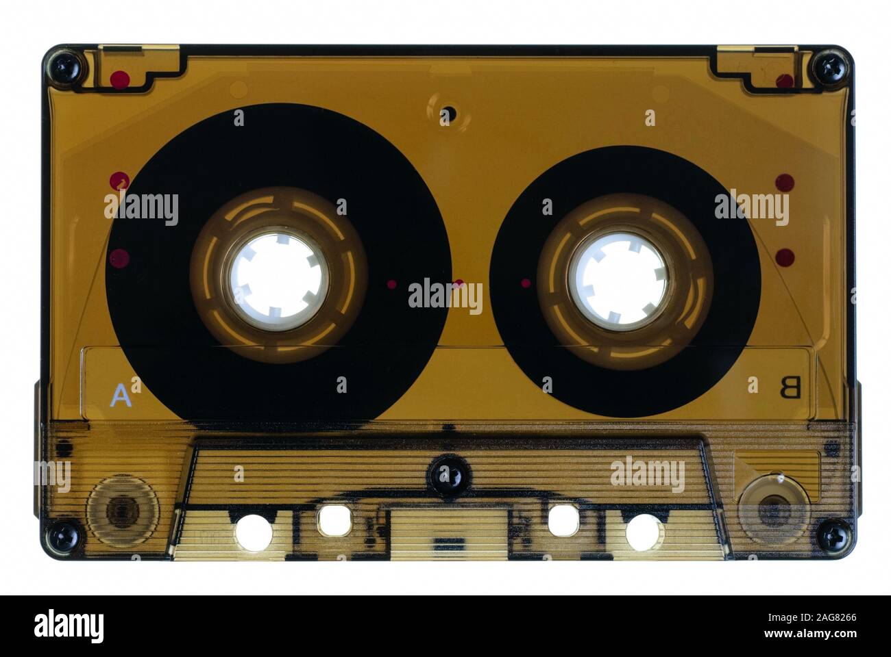 Vintage Transparent Compact Cassette on white background Stock Photo ...