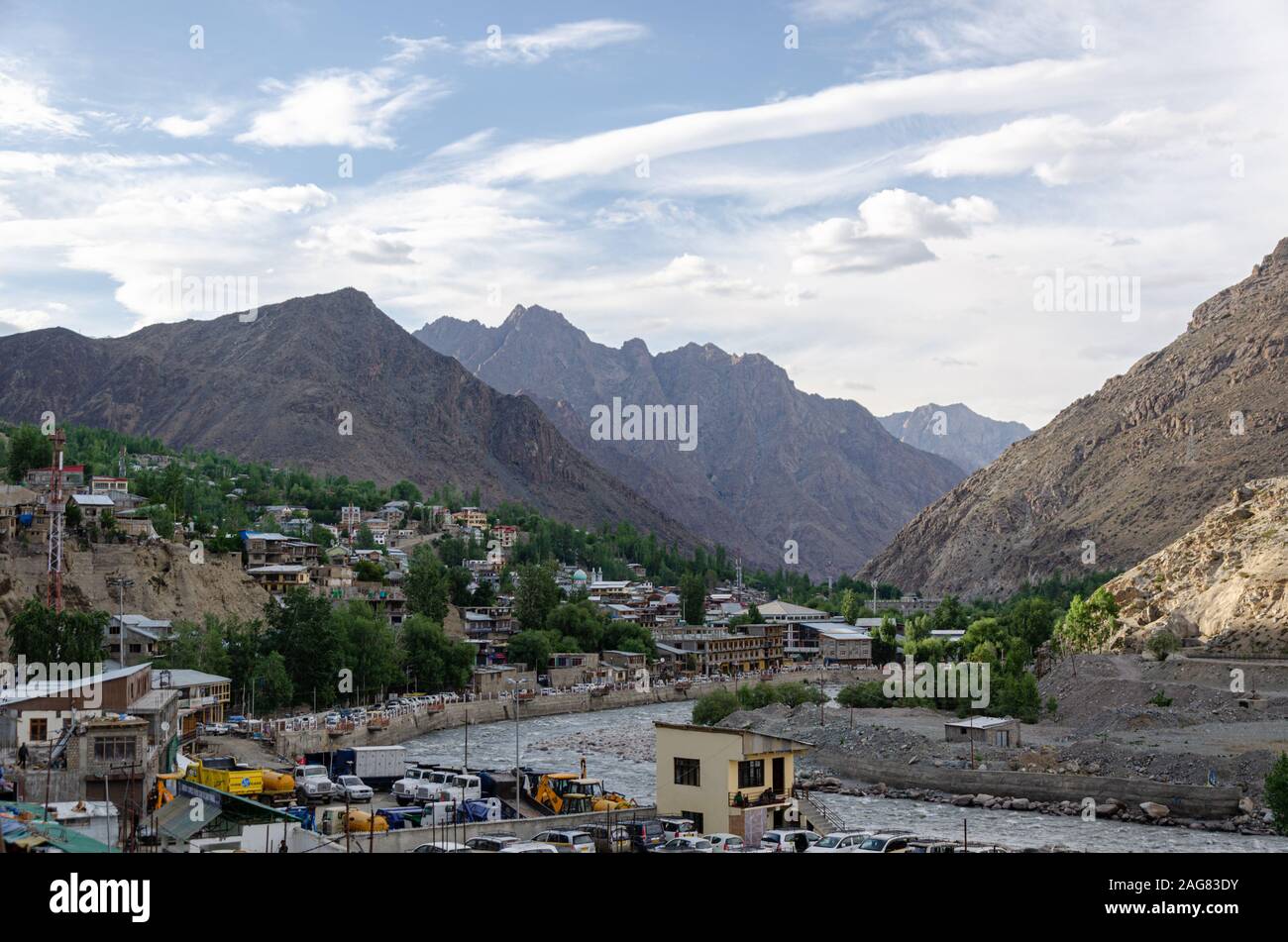 Daytime view of Kargil town, Ladakh, India during summer season Stock ...