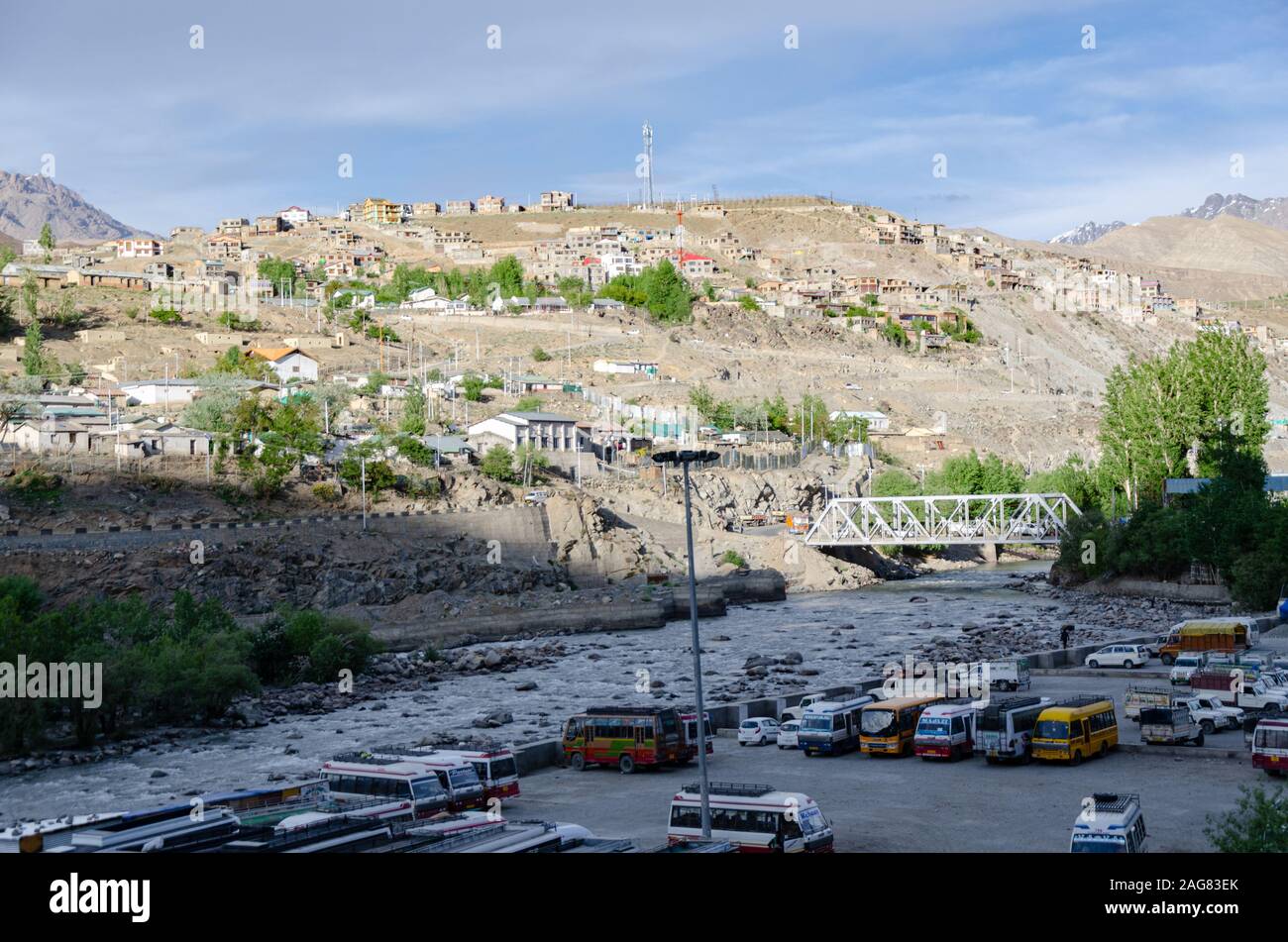 Daytime view of Kargil town, Ladakh, India during summer season Stock ...