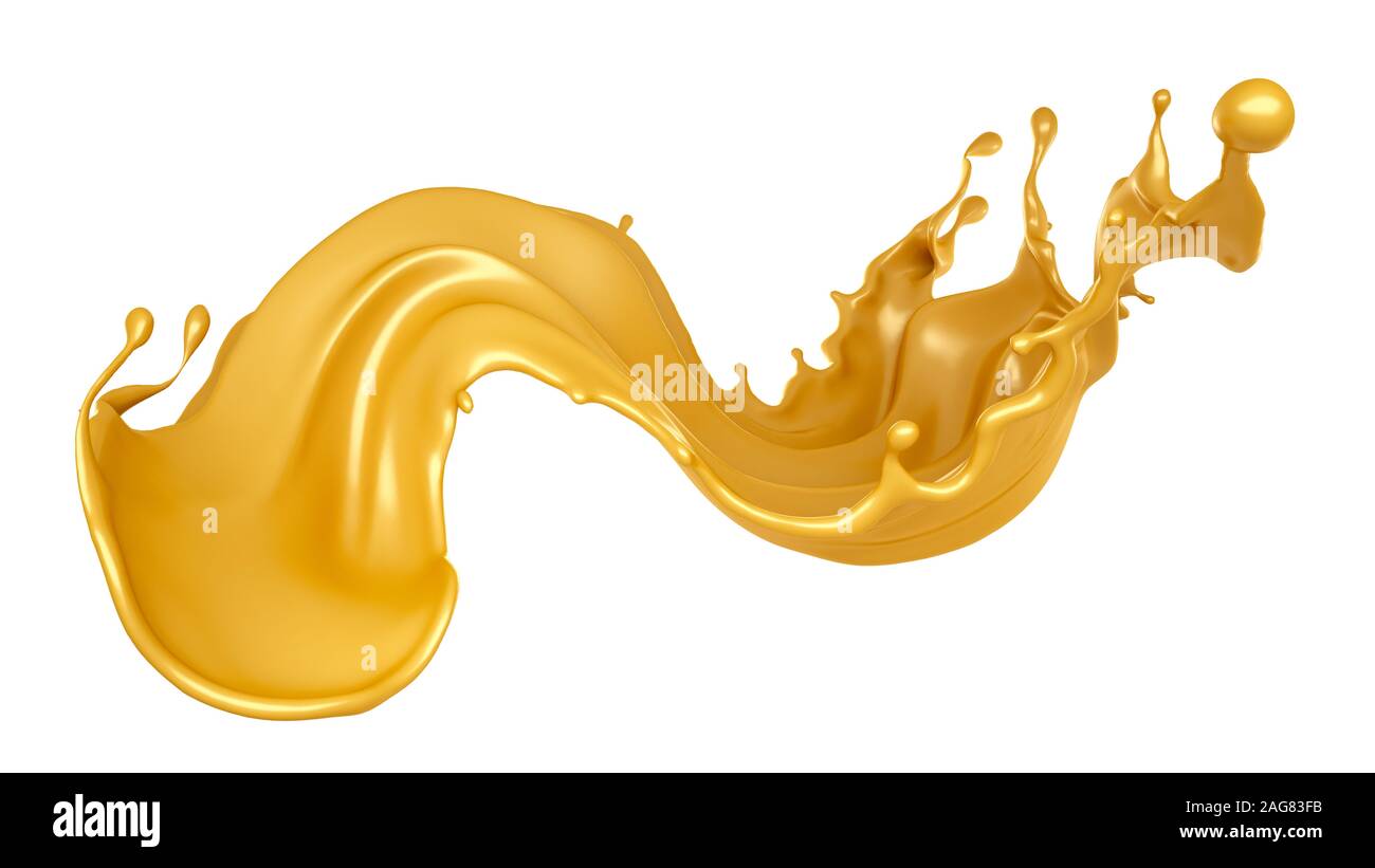 Isolated splash caramel 3d hi-res stock photography and images - Alamy