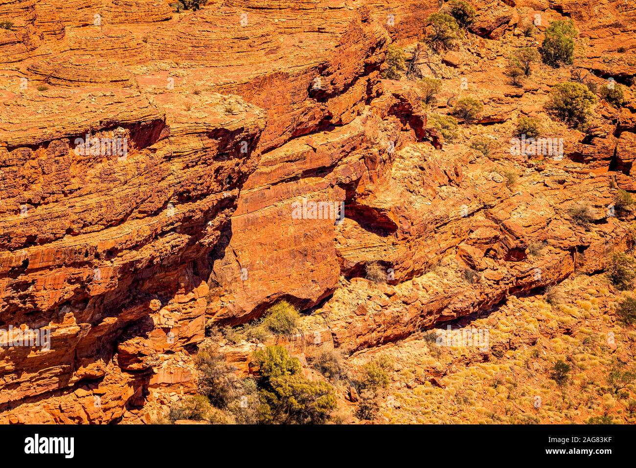 The walls at Kings Canyon are composed of layers of Mereenie and the ...