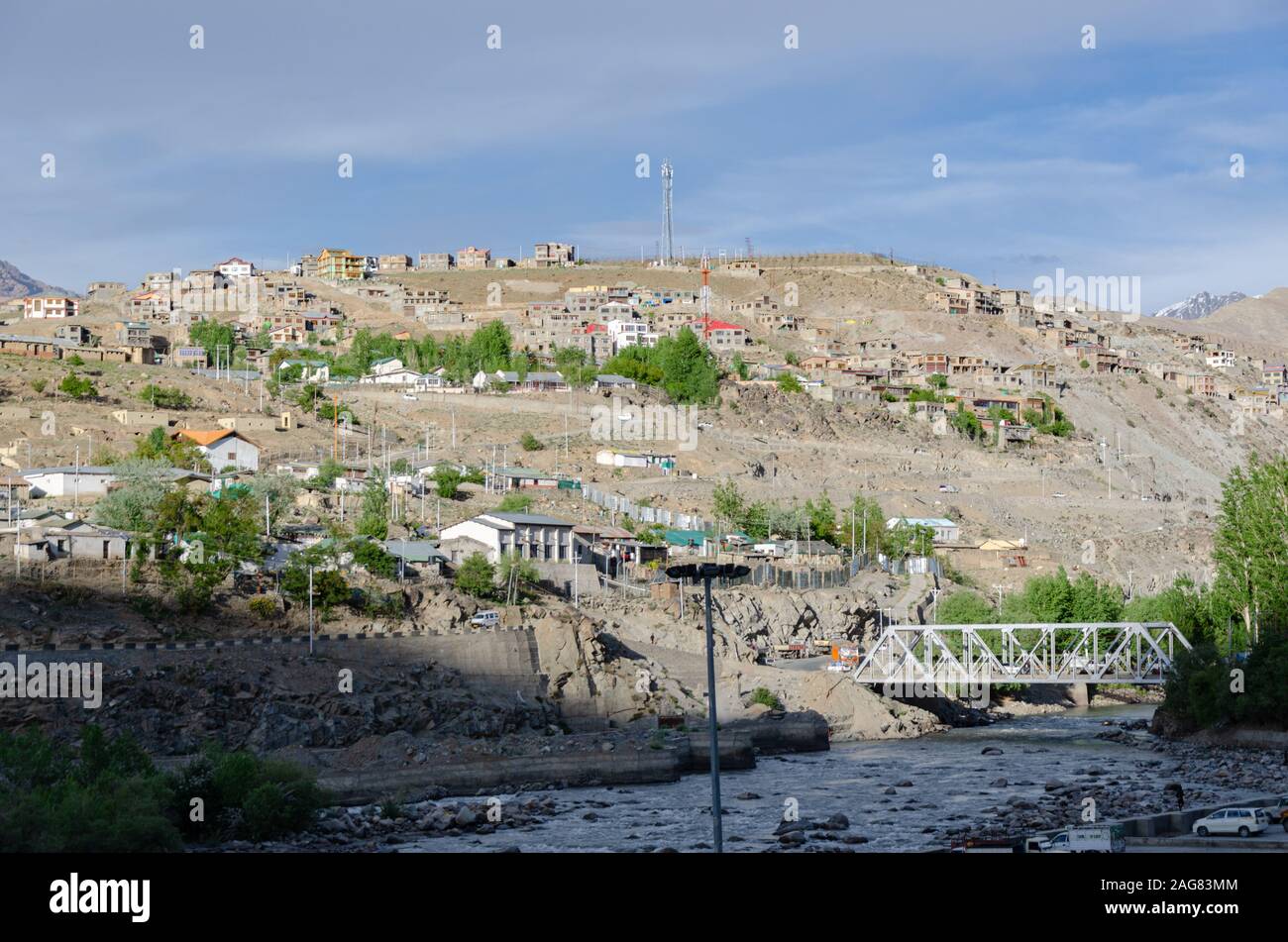 Daytime view of Kargil town, Ladakh, India during summer season Stock ...