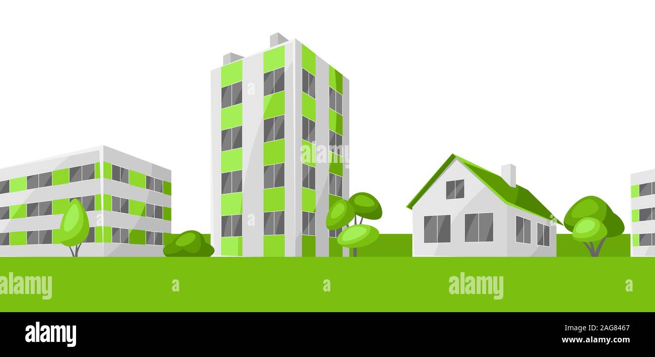 Green town concept illustration Stock Vector Image & Art - Alamy