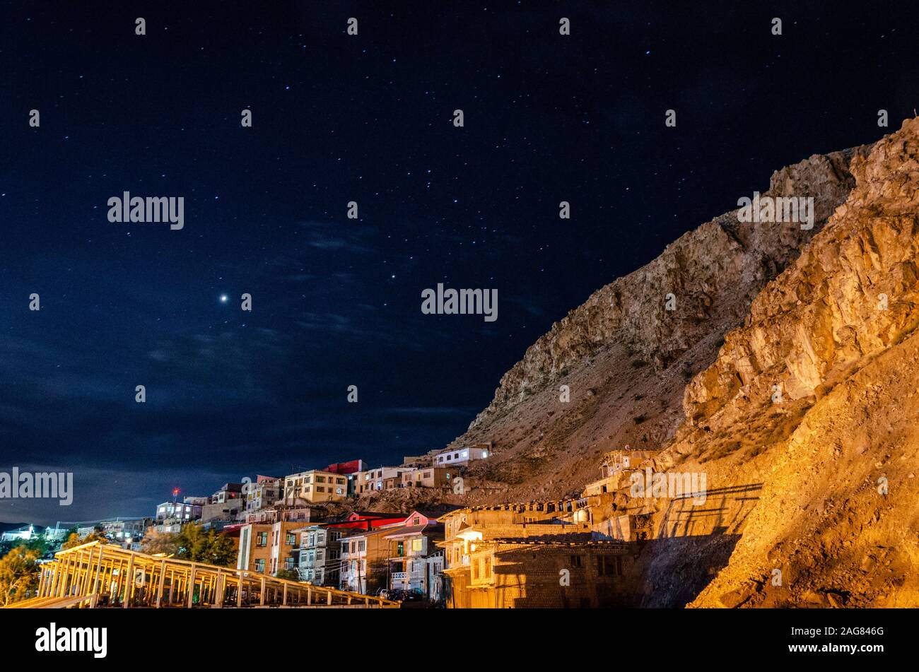 Nocturnal view of Kargil town, Ladakh, India Stock Photo - Alamy