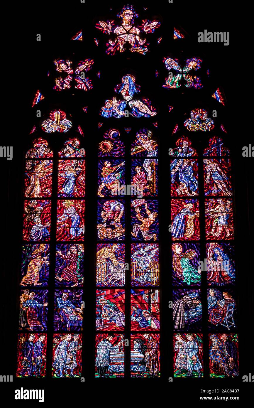 Vertical shot of an icon in the Saint Vitus Cathedral in Prague Stock ...