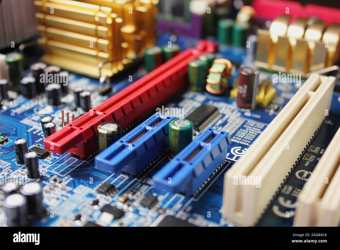 Closeup of electronic circuit board or PCB printed circuit board Stock ...