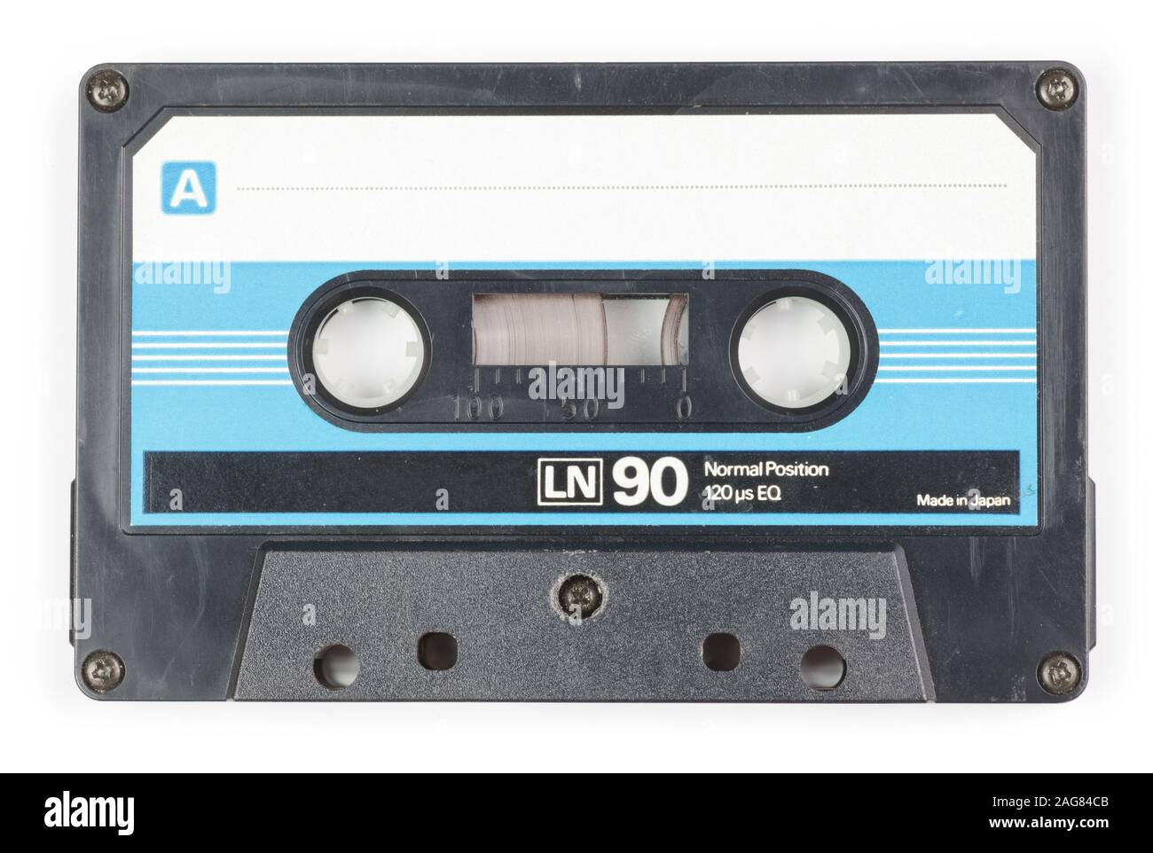 Vintage Compact Cassette on white background Stock Photo - Alamy