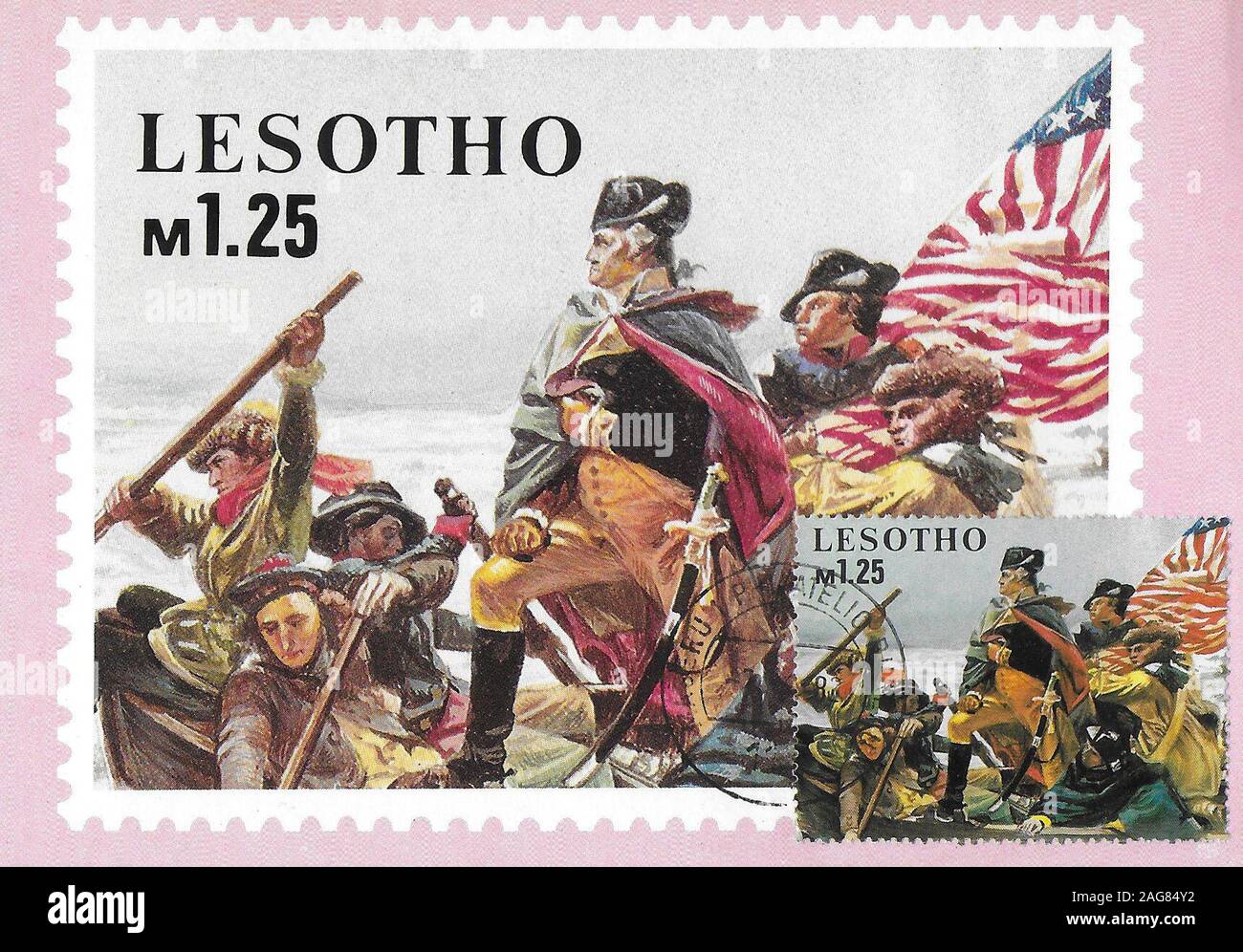 Postcard philately Kingdom of Lesotho stamp m 1.25 Stock Photo - Alamy