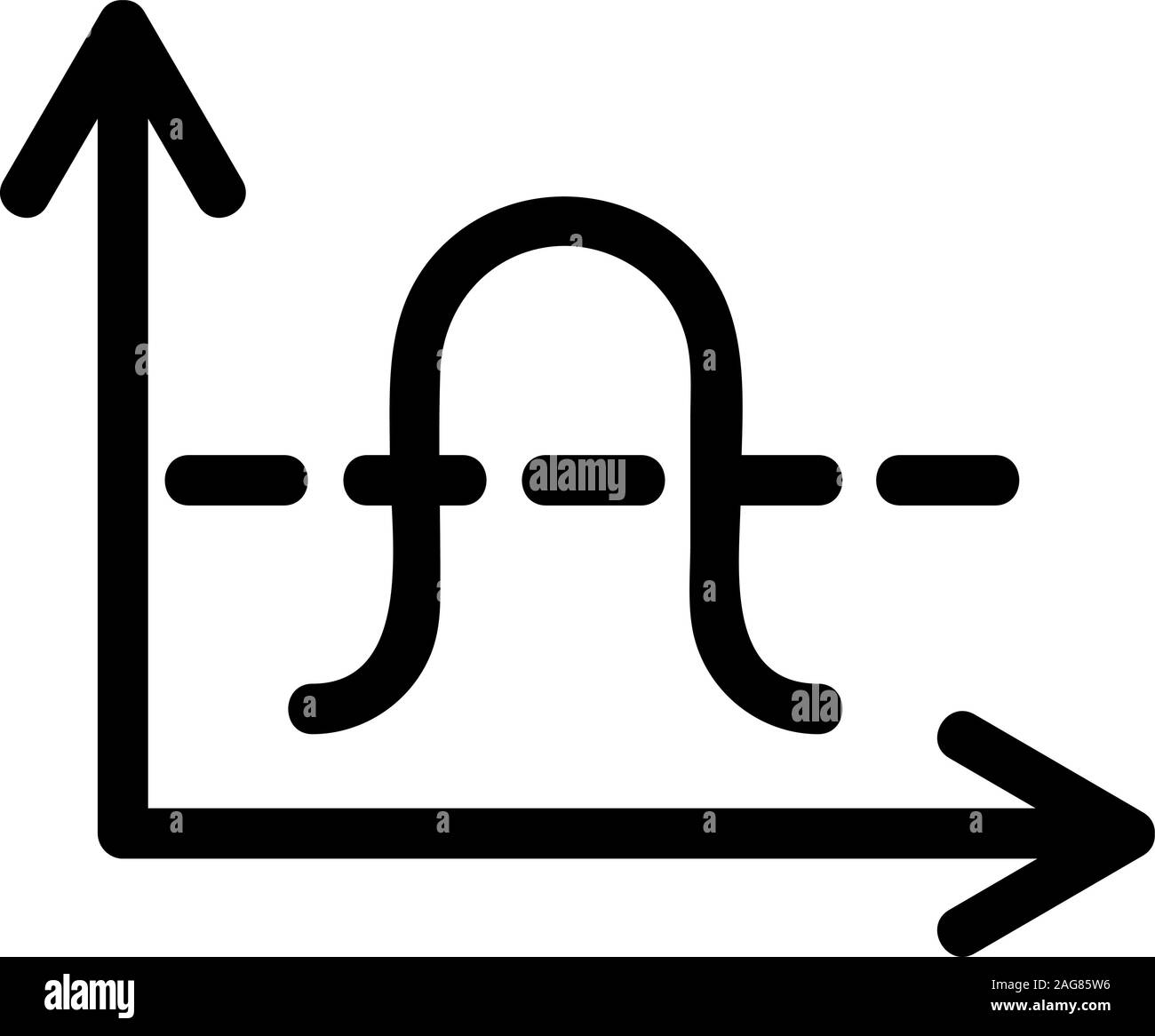 chart of the growth and fall of the icon vector. Isolated contour ...
