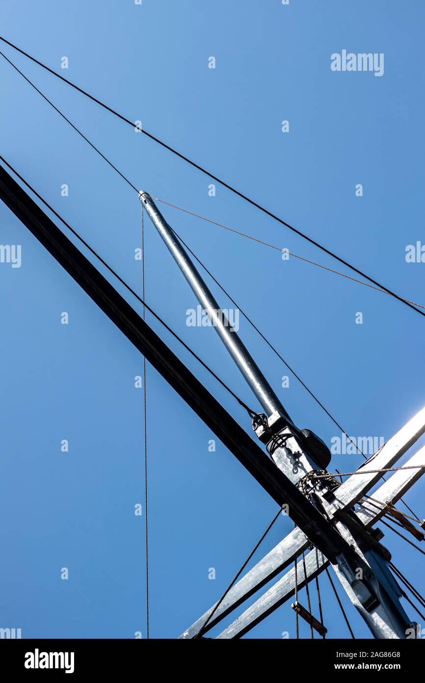 Sailing boat rigging Stock Photo - Alamy