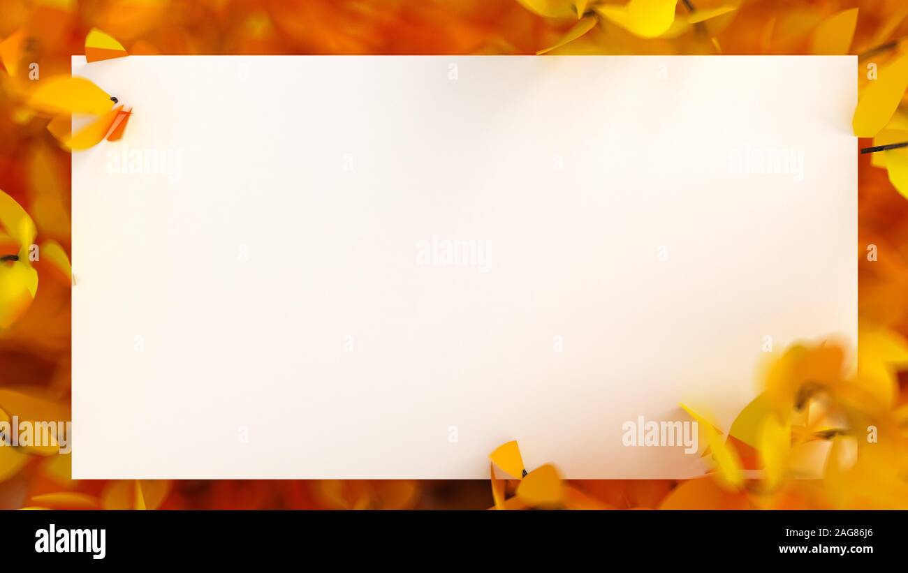 Autumn background banner frame.3d rendering, 3d illustration Stock ...