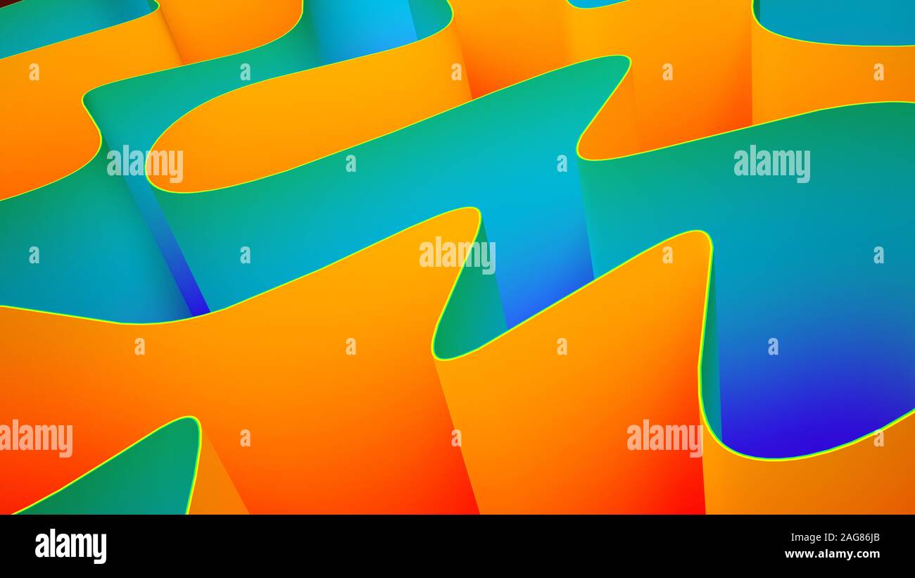 Colorful azure, orange background. 3d rendering 3d illustration Stock ...