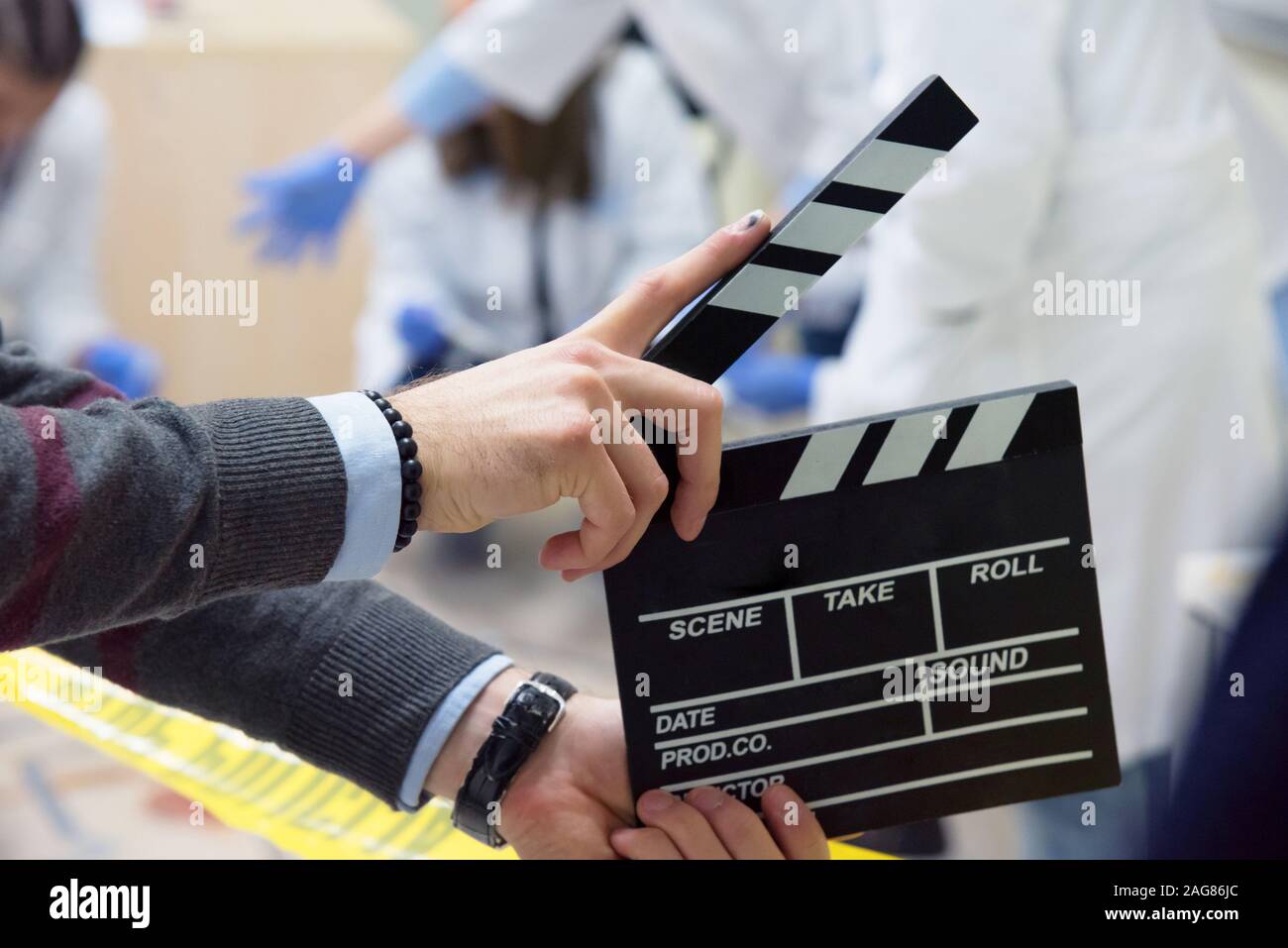 Movie clapper, starting record Forensic investigation on murder crime ...