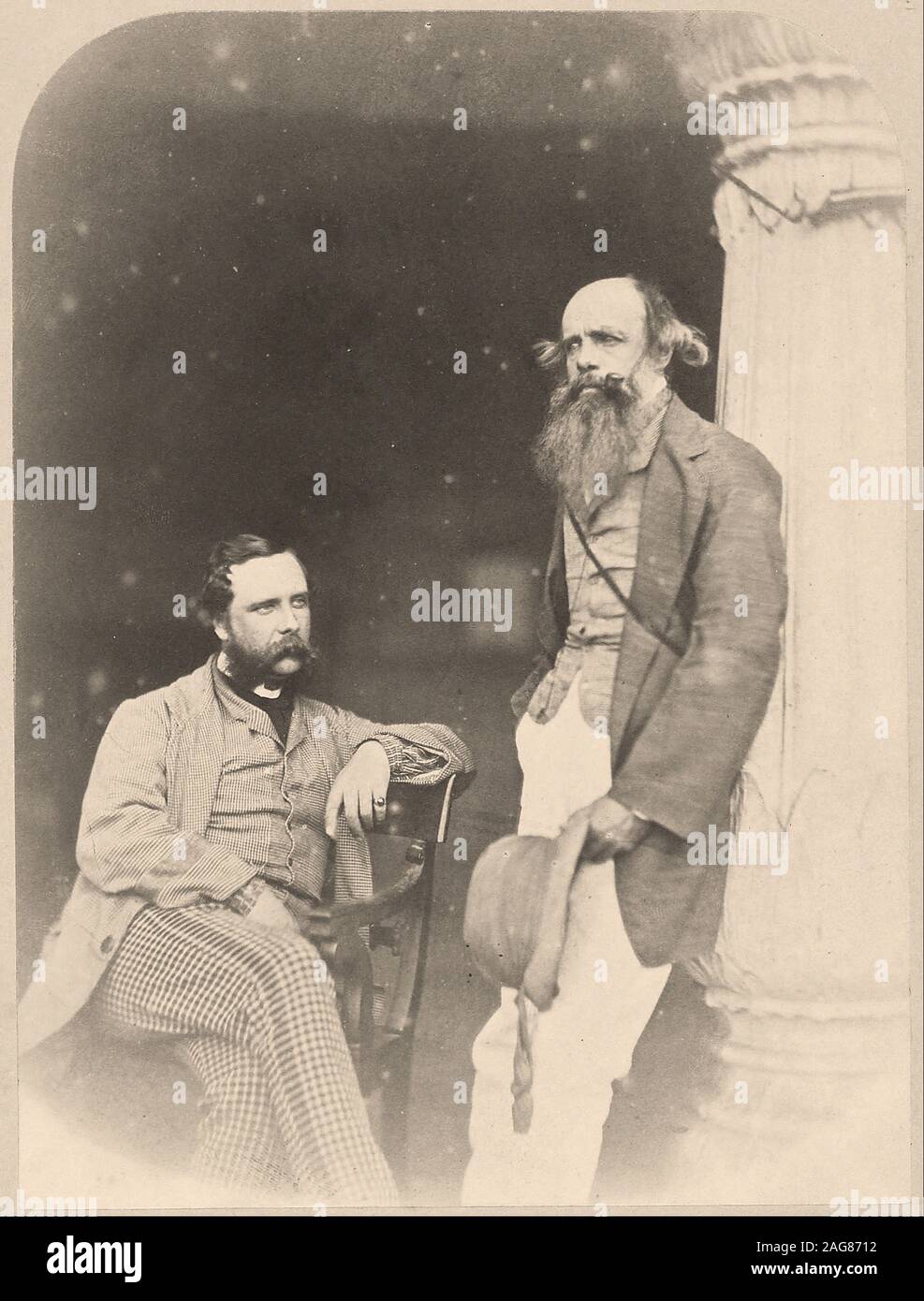 Felice Beato (1832 - 1909) - Portrait of two European men, one seated ...