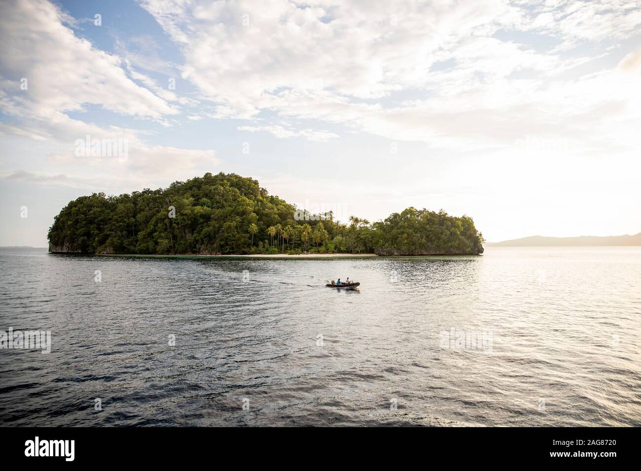 Tropical islands with ocean foreground Raja Ampat, Indonesia Stock ...